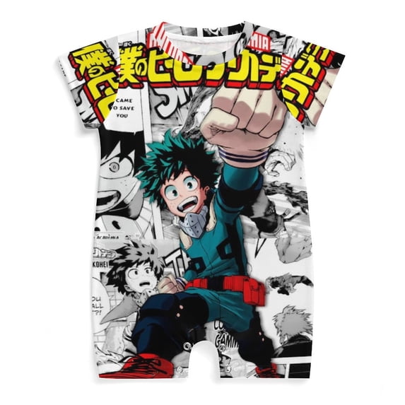 My Hero Academia Baby Romper Short Sleeve Bodysuits Soft Rompers Summer ...