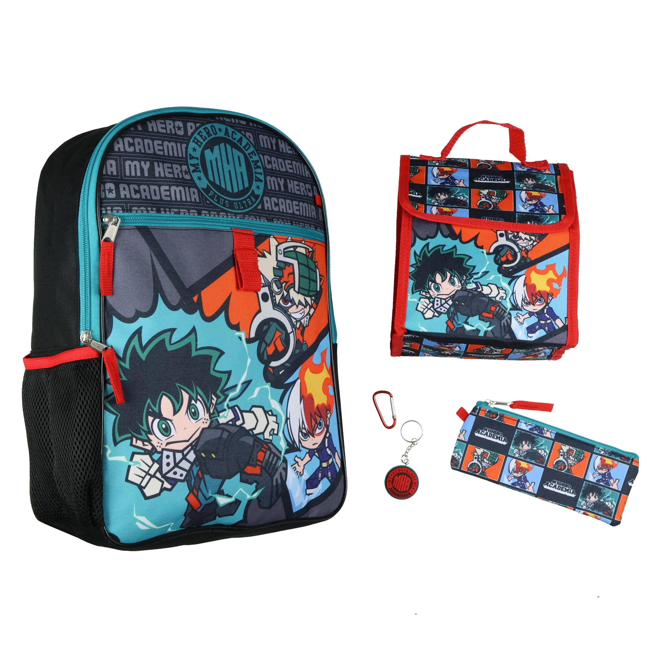 My Hero Academia Backpack Deku Shoto Bakugo Kawaii Chibi 5 Piece Set ...