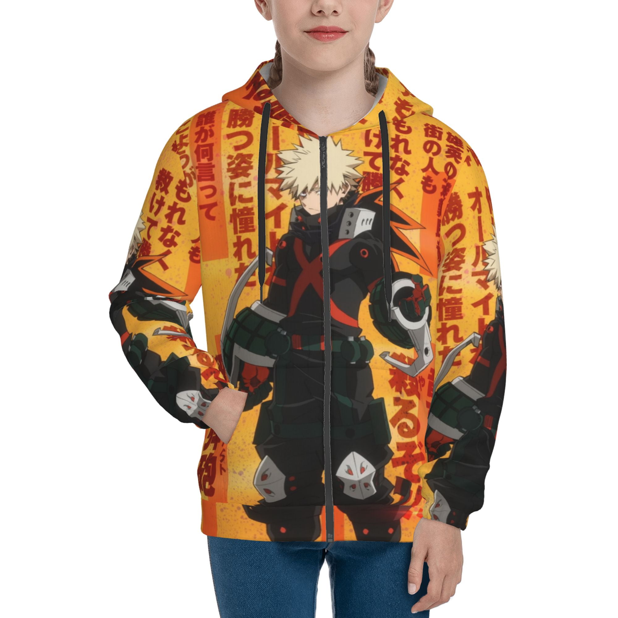My Hero Academia Bakugo Katsuki Teens Boys Girls Zip Up Hoodie 3d ...