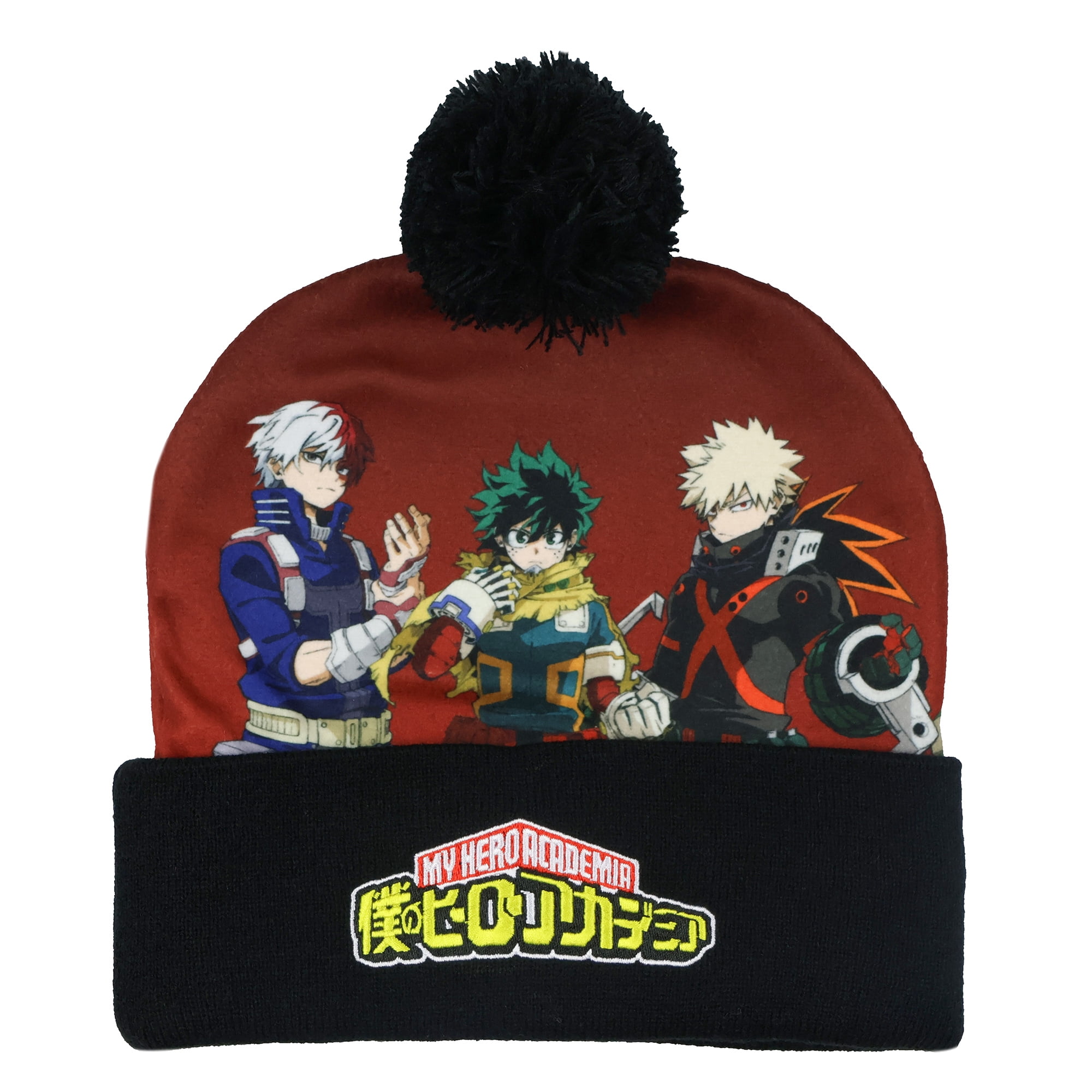 My Hero Academia Beanie Deku Shoto Bakugo Sublimated Knit Cuffed Hat ...
