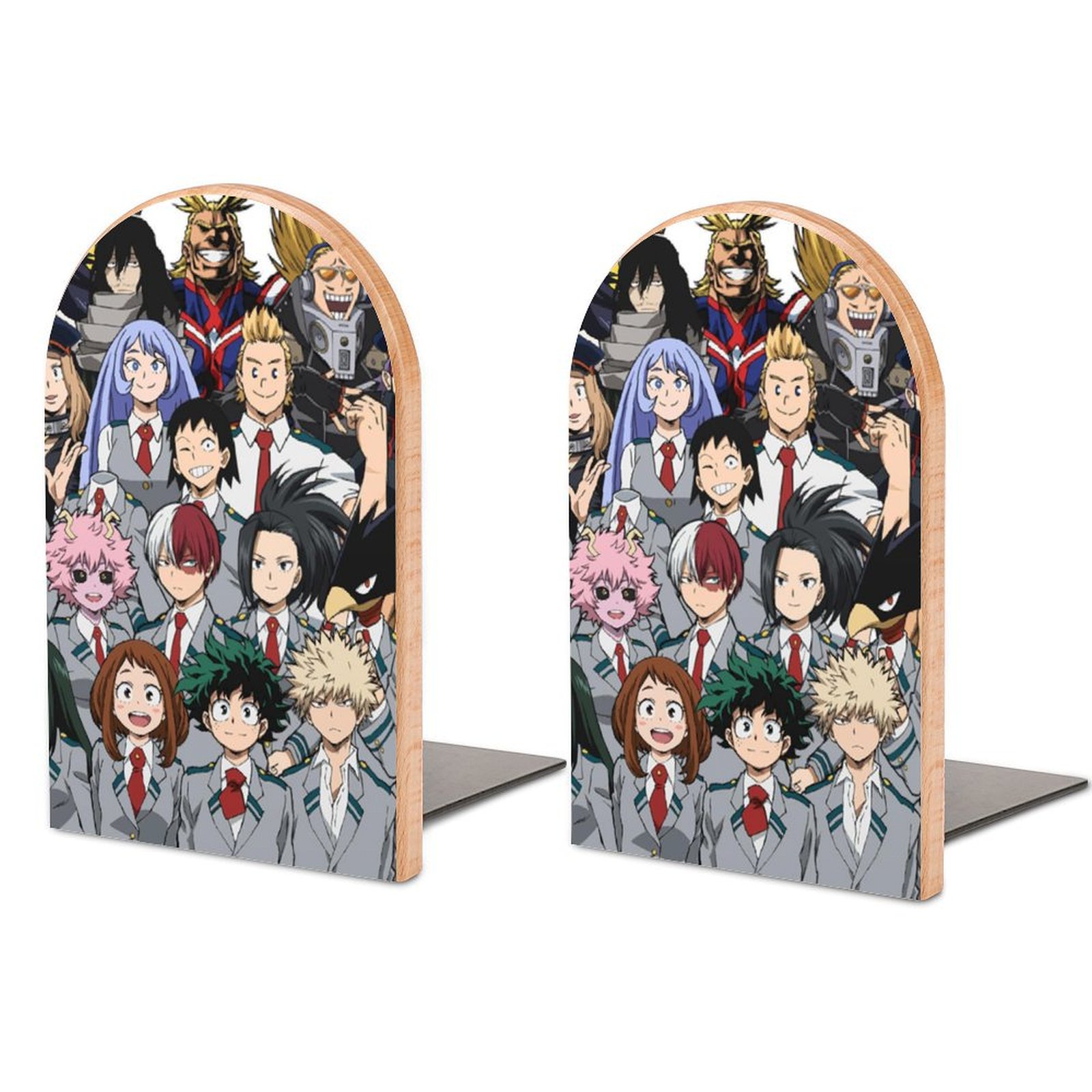 My Hero Academia Bookends Wood Book Divider Decor Shelves Non-Skid Book ...