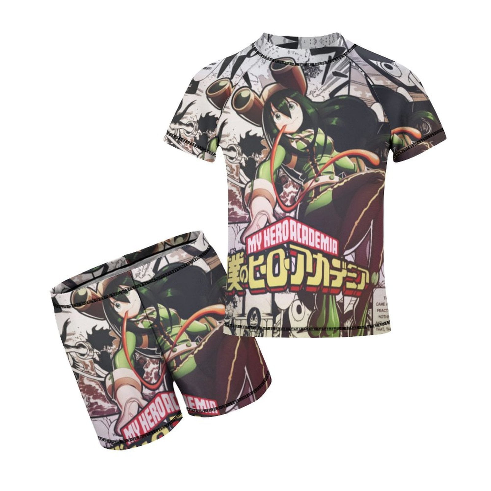 My Hero Academia Boys 2-Piece Swimsuit Set Bathing Suit Short Sleeve ...