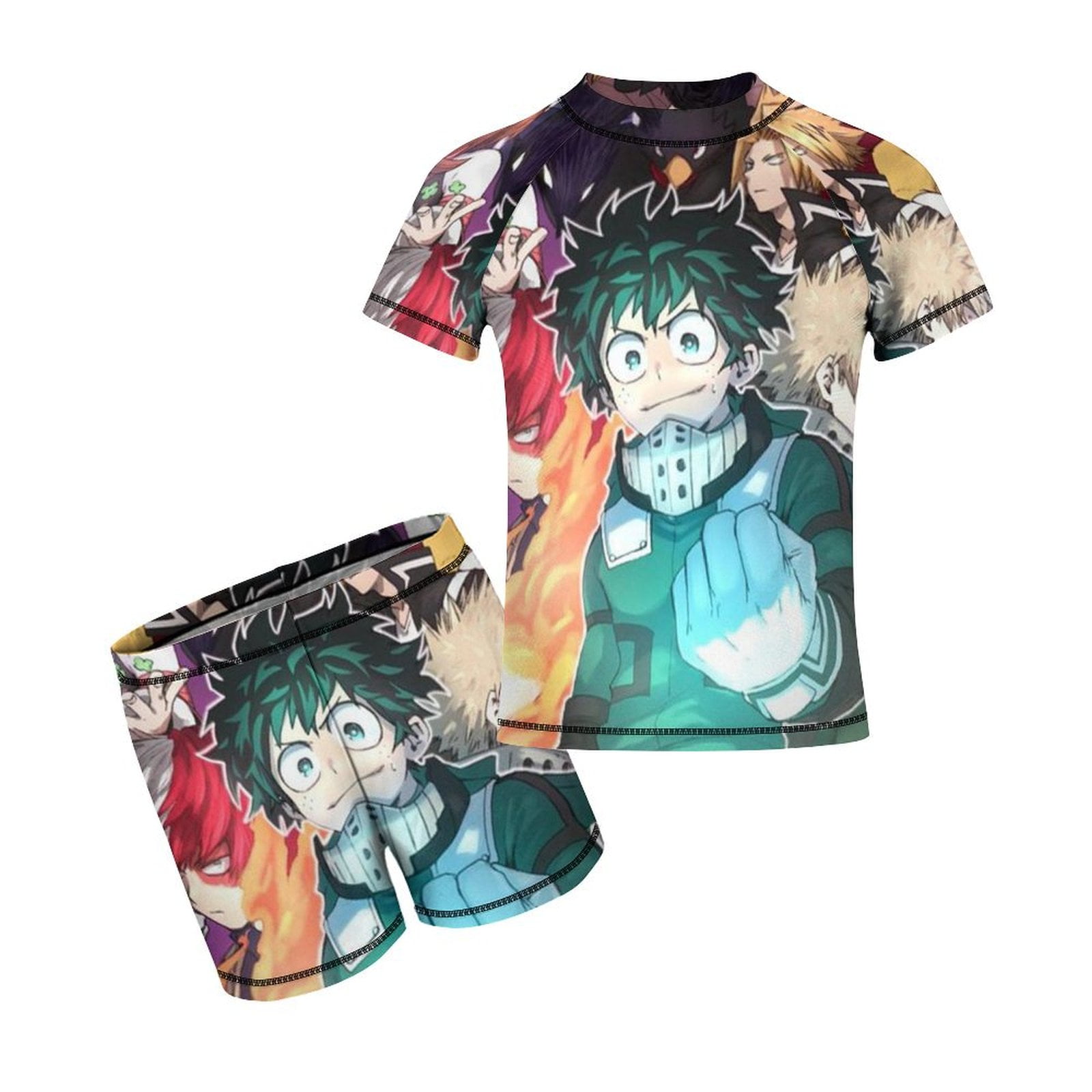 My Hero Academia Boys 2-Piece Swimsuit Set Bathing Suit Short Sleeve ...
