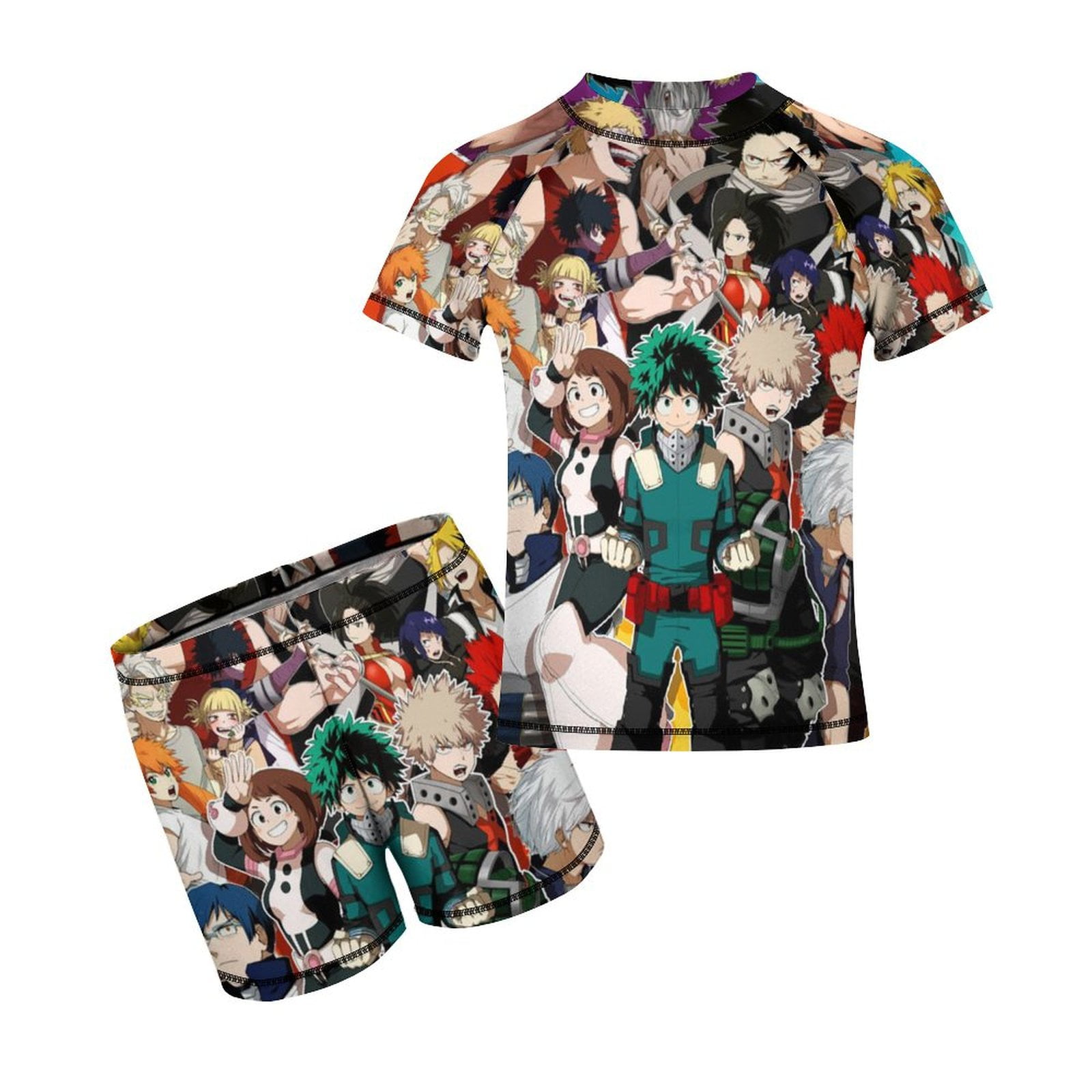 My Hero Academia Boys 2-Piece Swimsuit Set Bathing Suit Short Sleeve ...