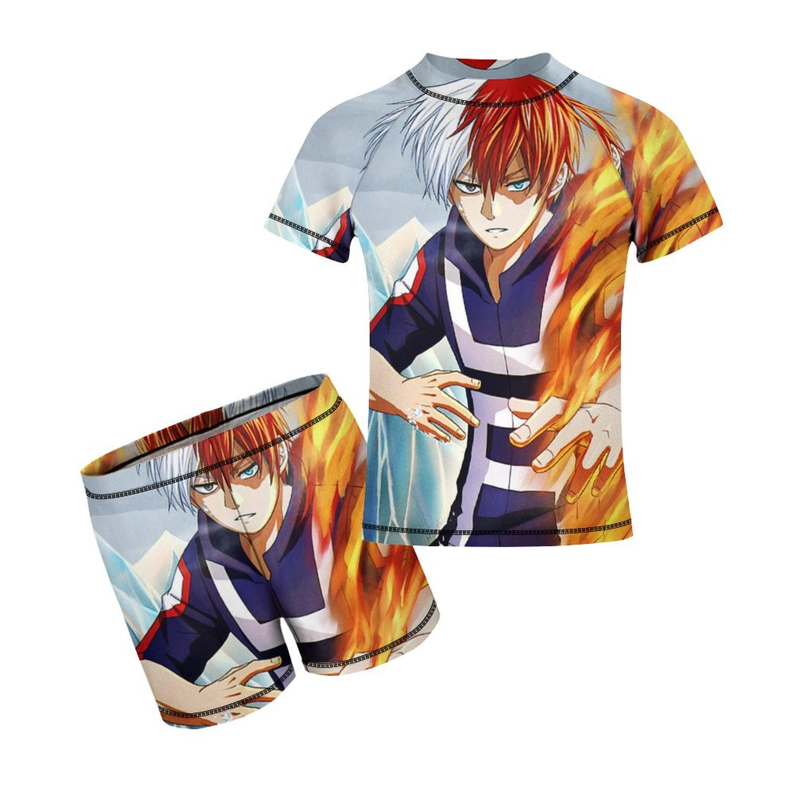 My Hero Academia Boys 2-Piece Swimsuit Set Bathing Suit Short Sleeve ...