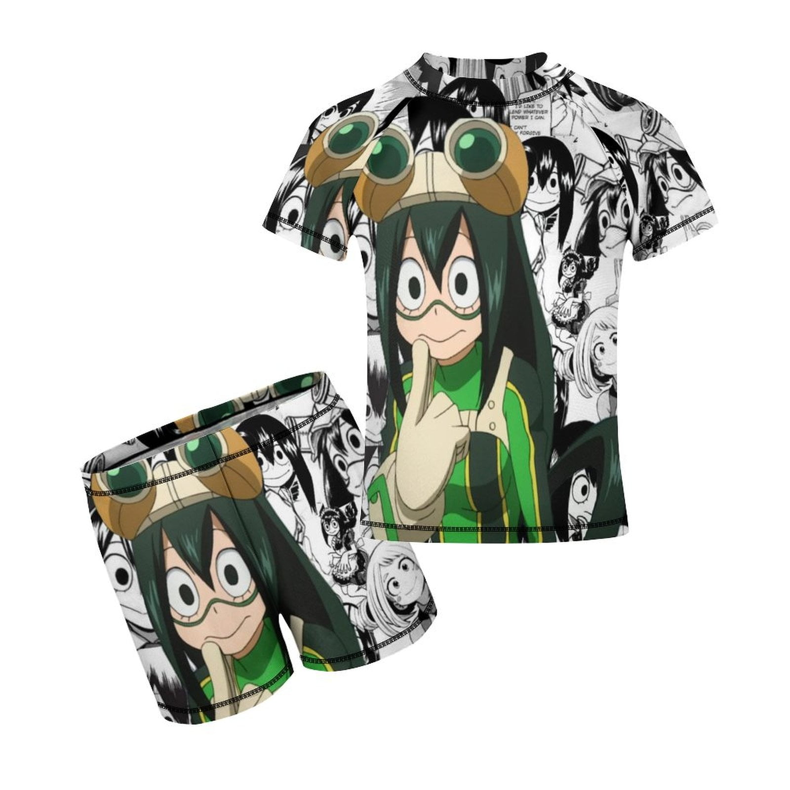 My Hero Academia Boys 2-Piece Swimsuit Set Bathing Suit Short Sleeve ...
