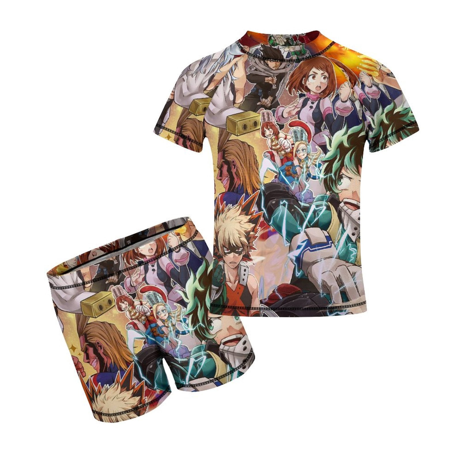 My Hero Academia Boys 2-Piece Swimsuit Set Bathing Suit Short Sleeve ...