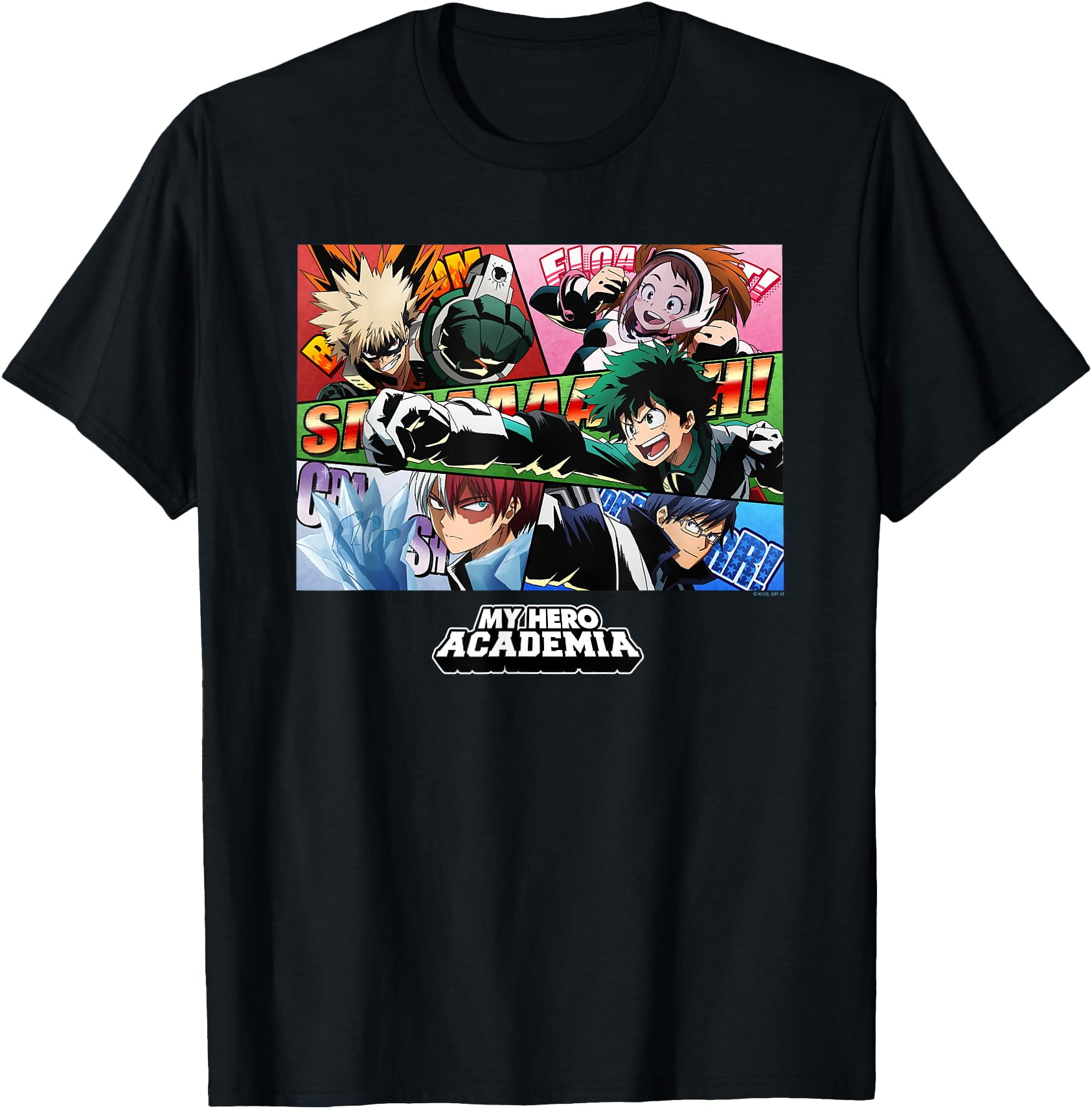 My Hero Academia Class 1-A Group Anime MHA T-Shirt,Navy Blue Color,Size ...
