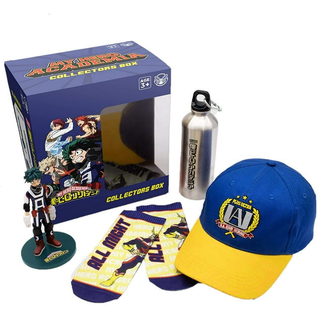 My Hero Academia Collectibles Gift Box: Deku Vinyl Figure, UA Cap, MHA ...