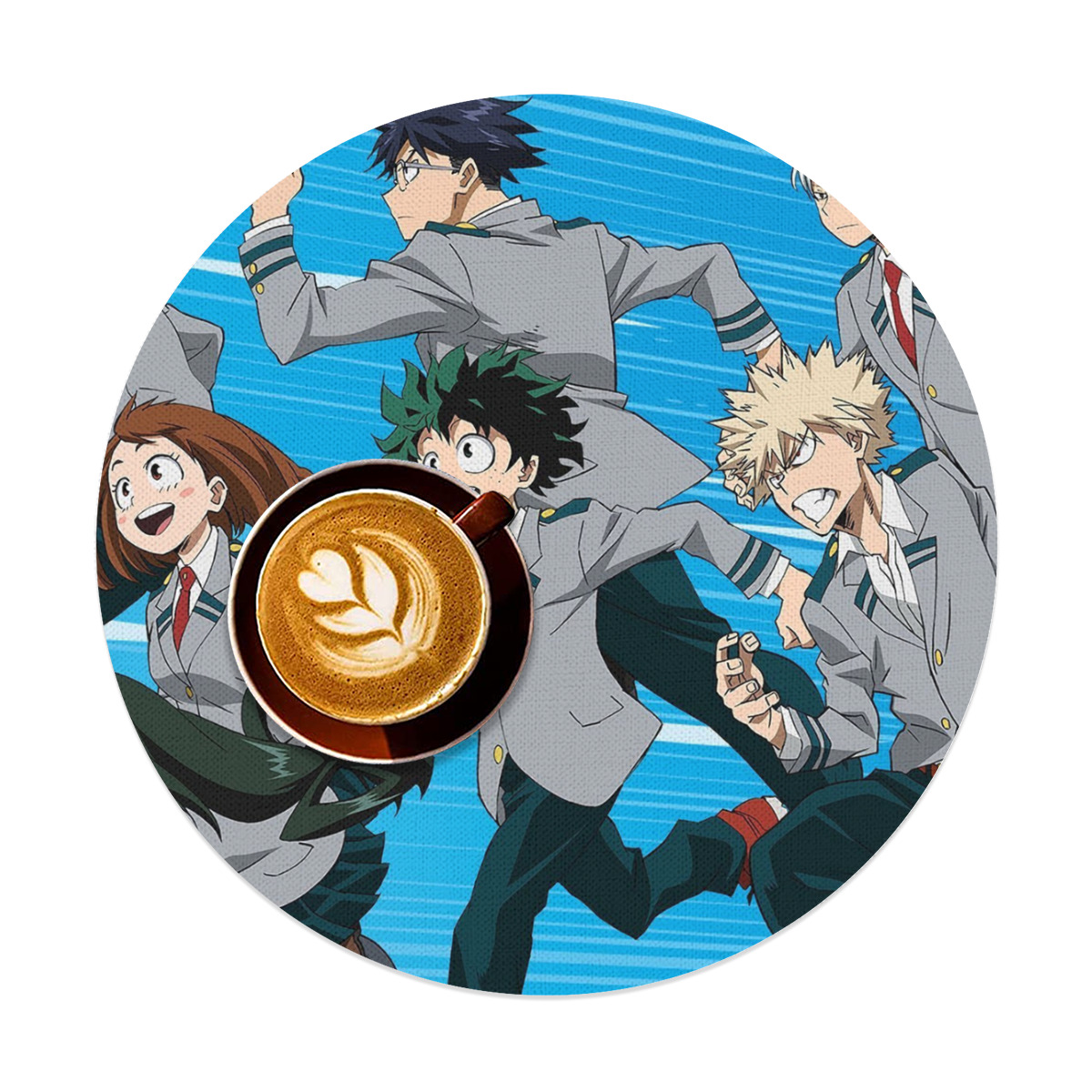 My Hero Academia Cute Placemats Set of 4, 14 Inch Summer Round Table ...