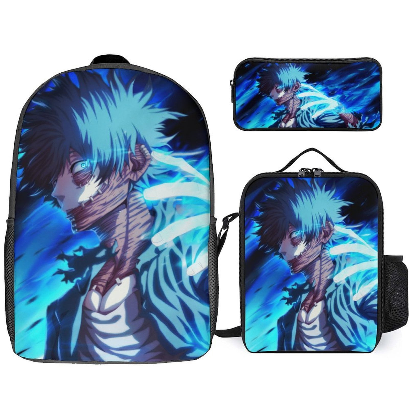 My Hero Academia Dabi 3 Piece Backpack Set with Lunch Bag Pencil Case ...