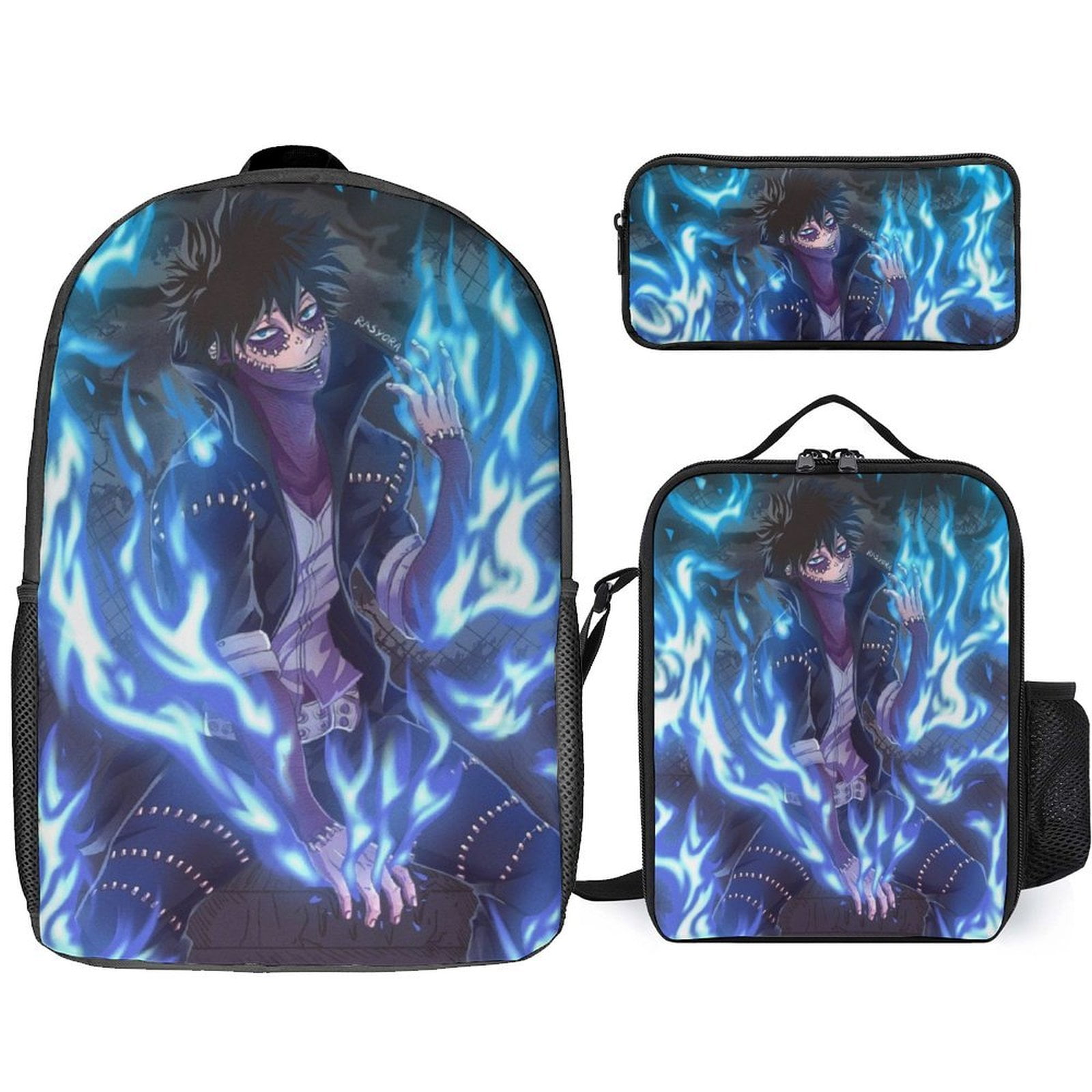 My Hero Academia Dabi Backpack Set, 3 Piece Backpack Set With Lunch Box ...