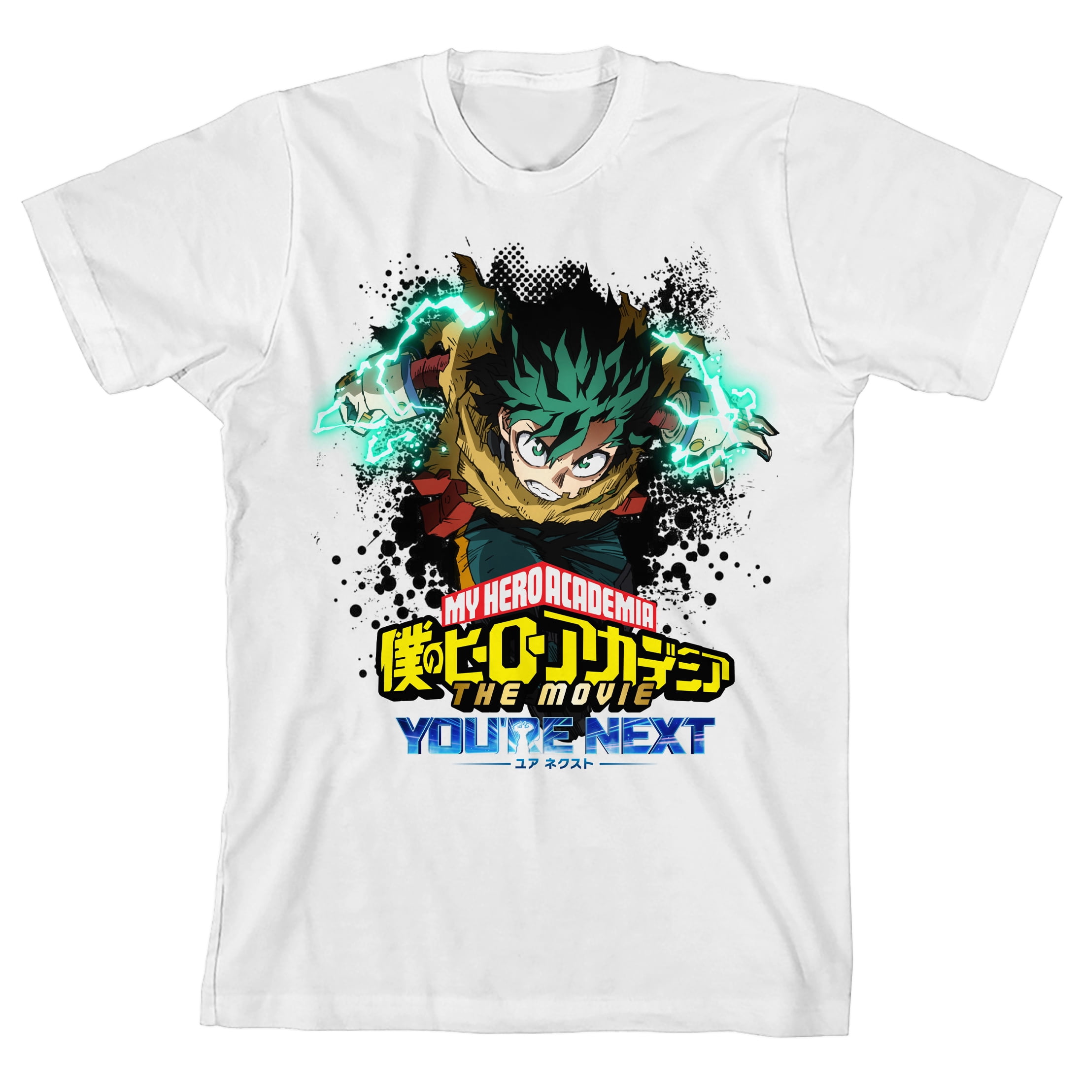 My Hero Academia Deku Fighting Pose Youth White Crew Neck Short Sleeve ...