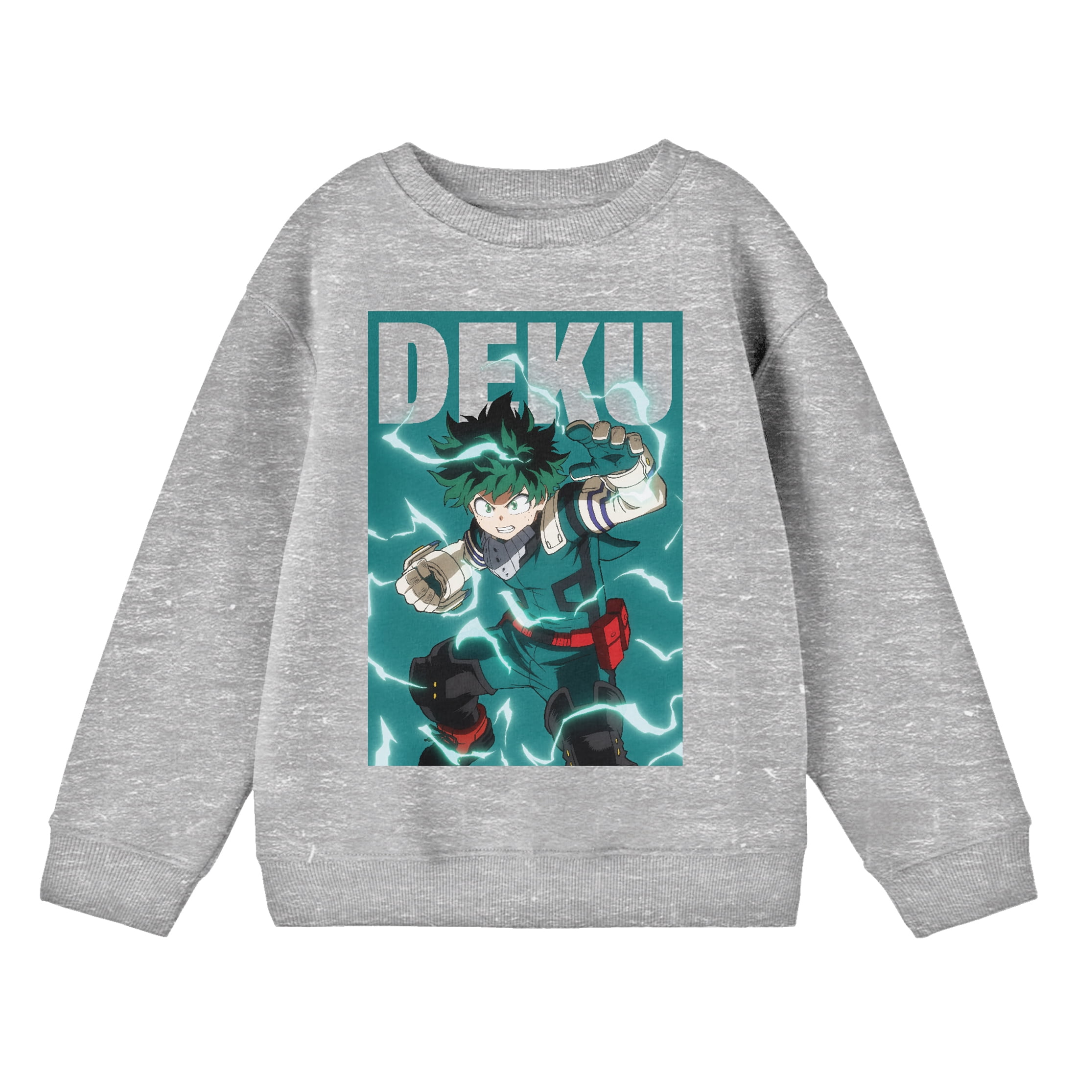 My Hero Academia Deku Fighting Stance Crew Neck Long Sleeve Athletic ...