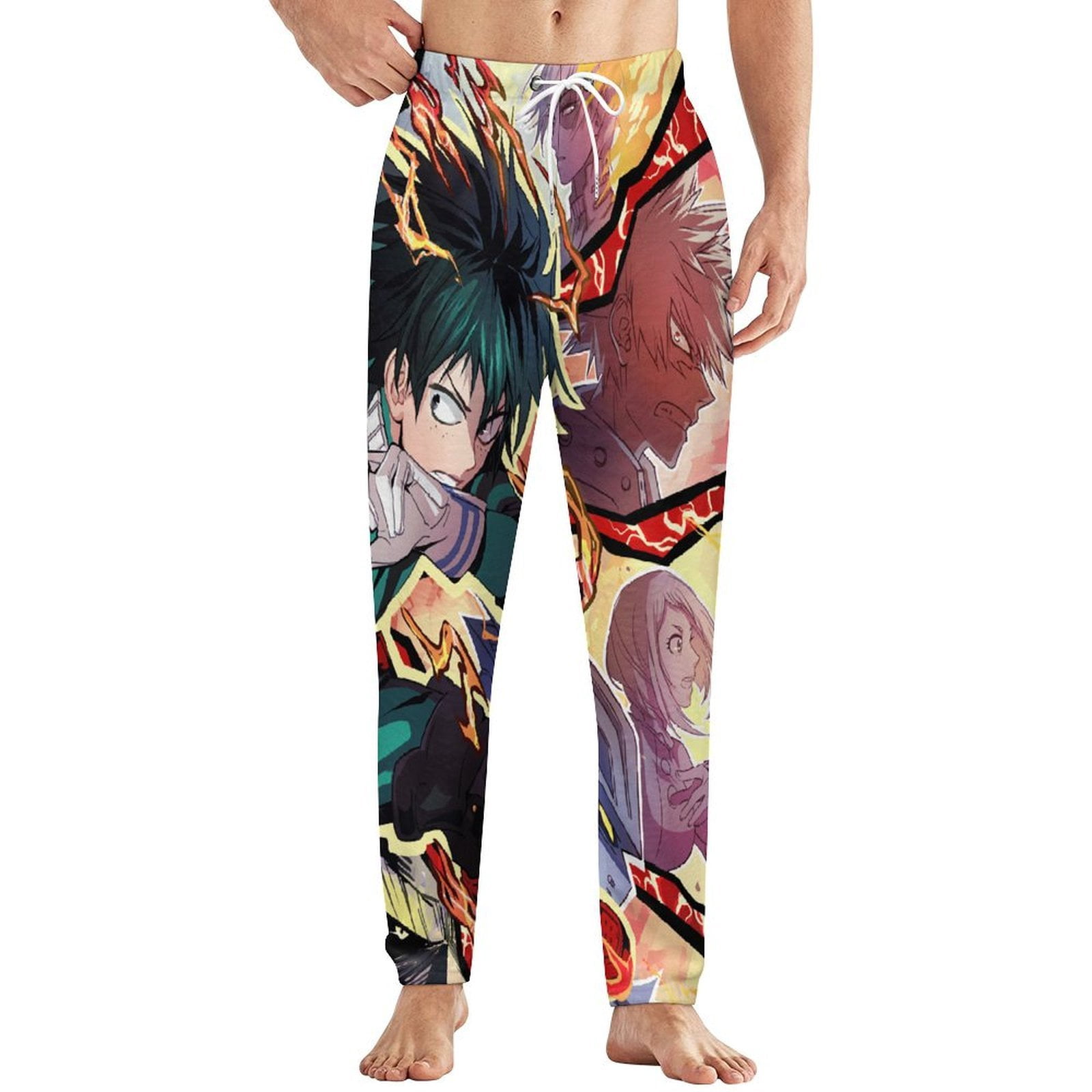 My Hero Academia Deku Flannel Men's Pajama Pants Bottoms Home Loose ...
