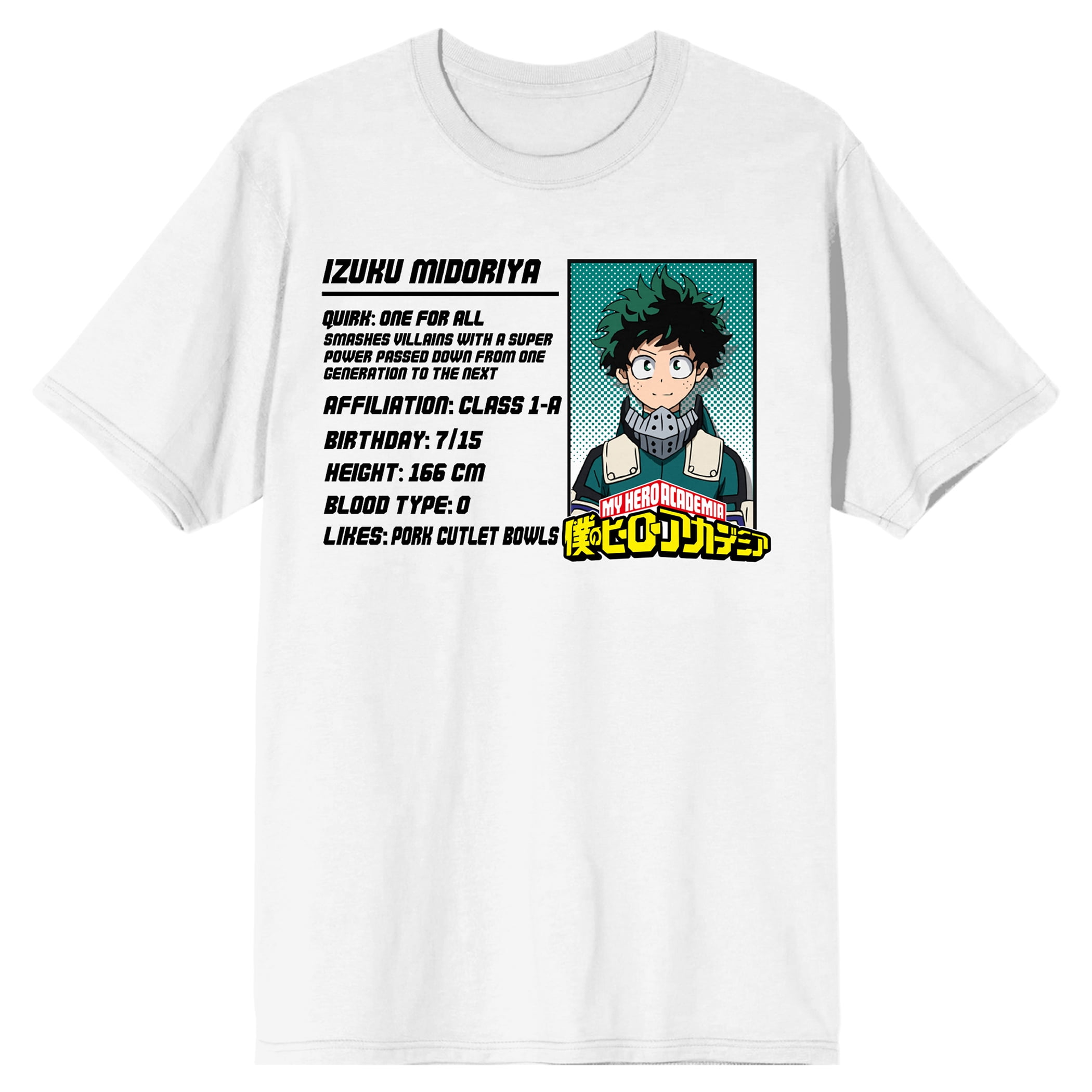 My Hero Academia Deku Name Card Men's White T-shirt-XXL - Walmart.com