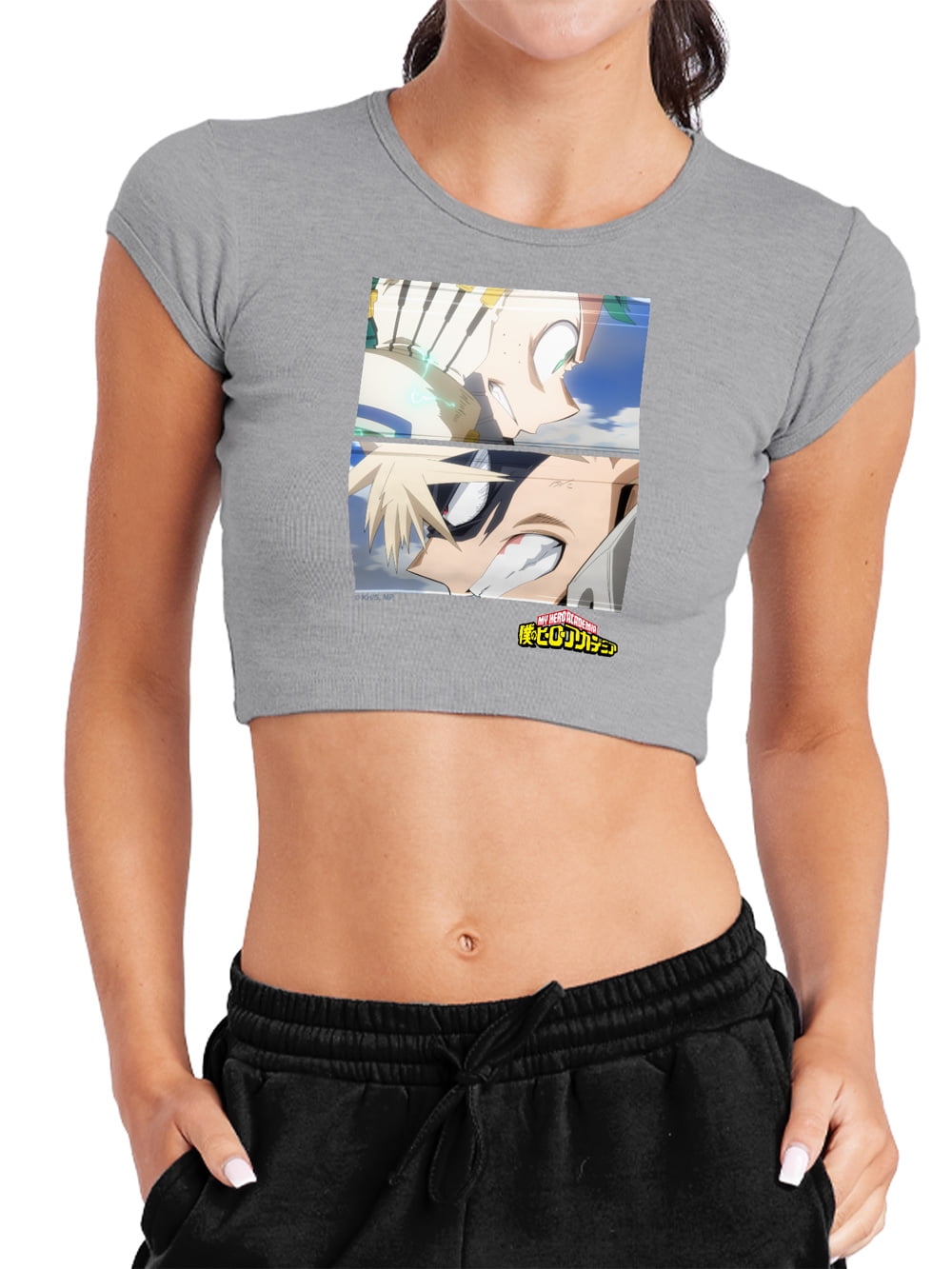 My Hero Academia Deku and Bakugo Close Women's Cap Sleeve Baby Rib Crop ...
