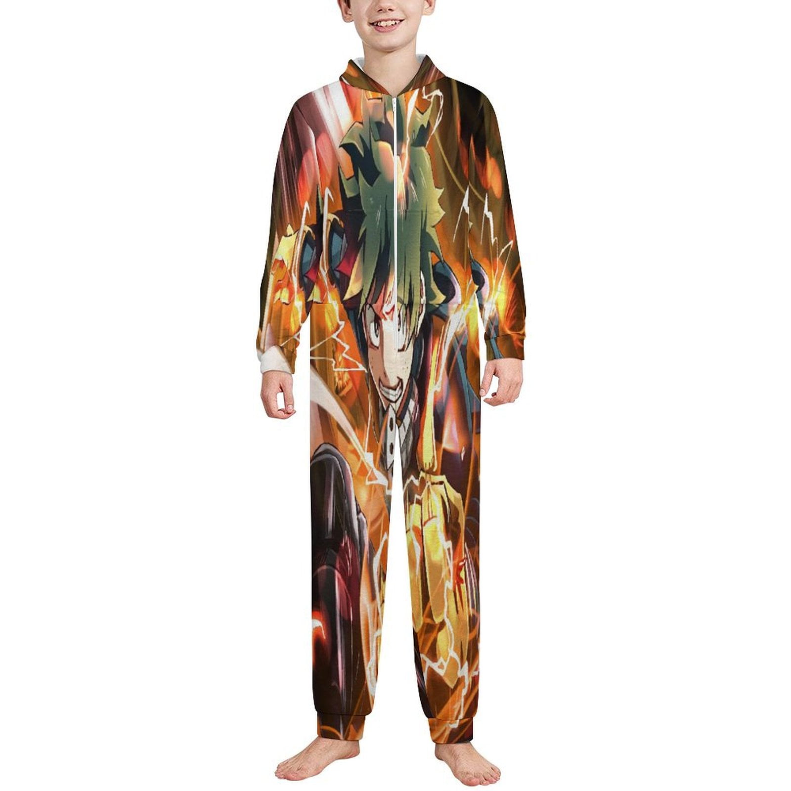 My Hero Academia Fleece Pajama One Piece Sleepwear Jumpsuits for Daily ...