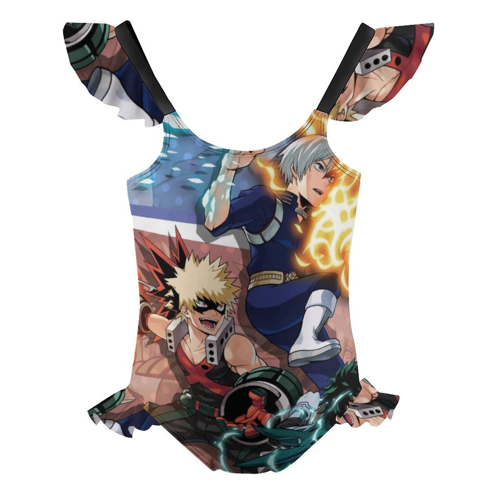 My Hero Academia Girls Swimsuit Ruffle One-piece Beachwear Kids Cute ...