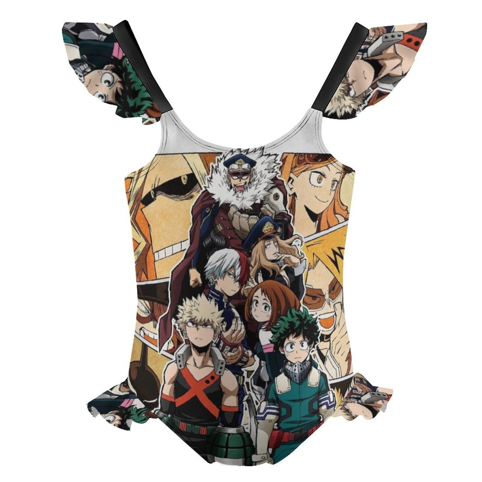My Hero Academia Girls Swimsuit Ruffle One-piece Beachwear Kids Cute ...