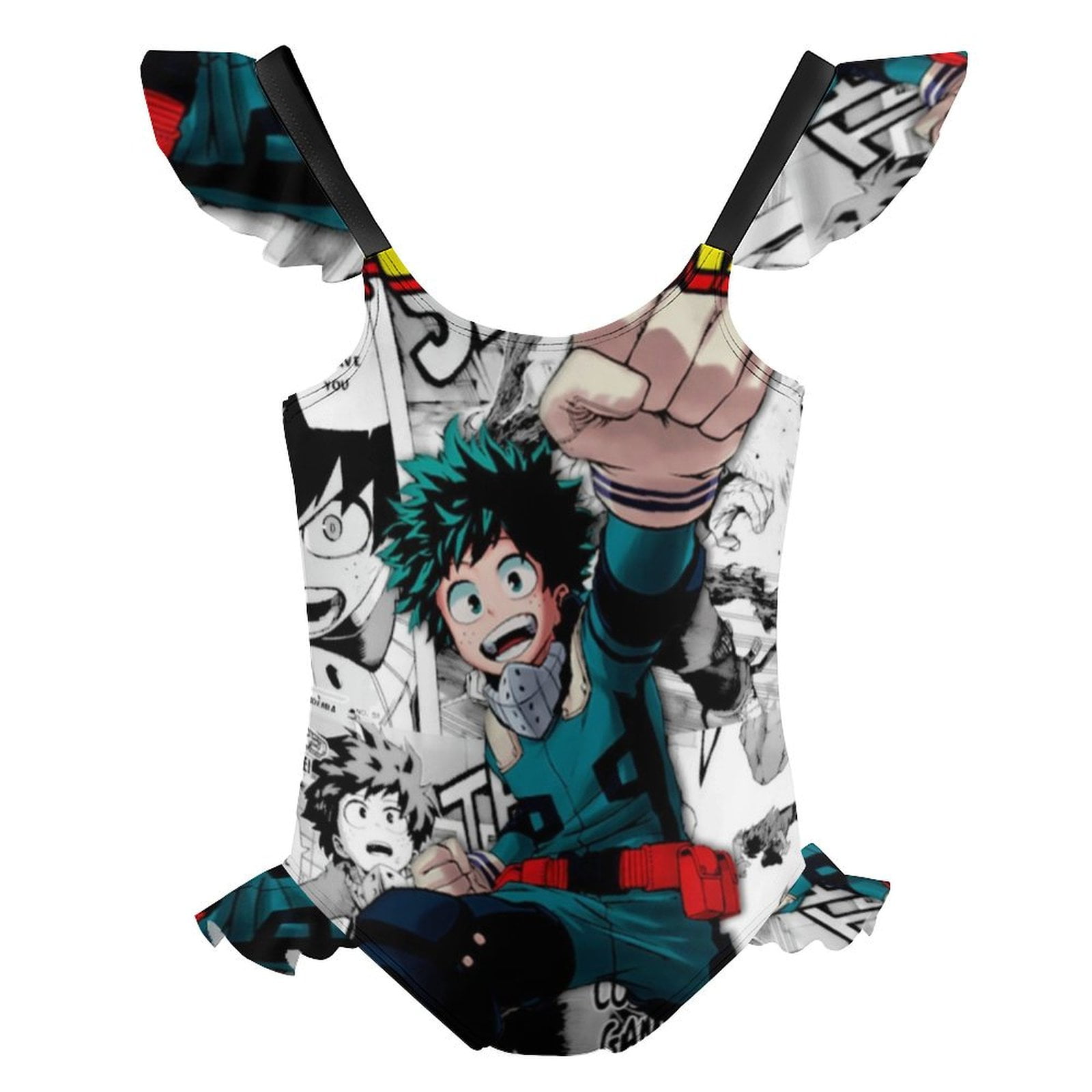 My Hero Academia Girls Swimsuit Ruffle One-piece Beachwear Kids Cute ...
