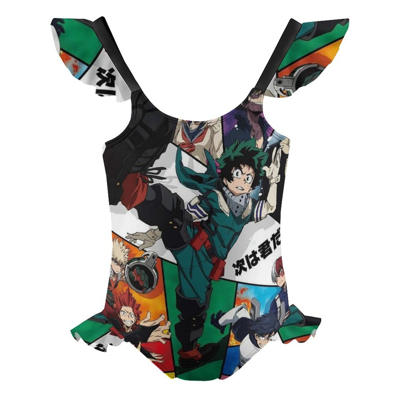 My Hero Academia Girls Swimsuit Ruffle One-piece Beachwear Kids Cute ...