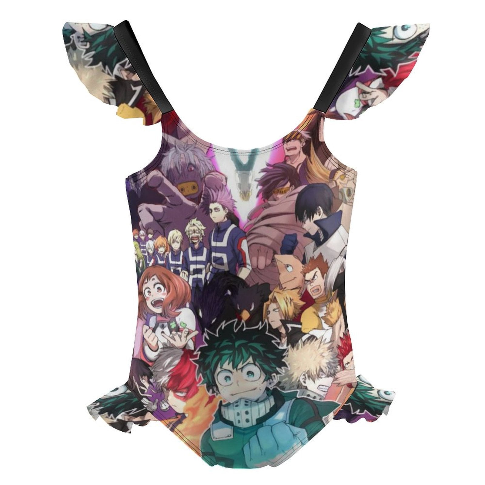 My Hero Academia Girls Swimsuit Ruffle One-piece Beachwear Kids Cute ...