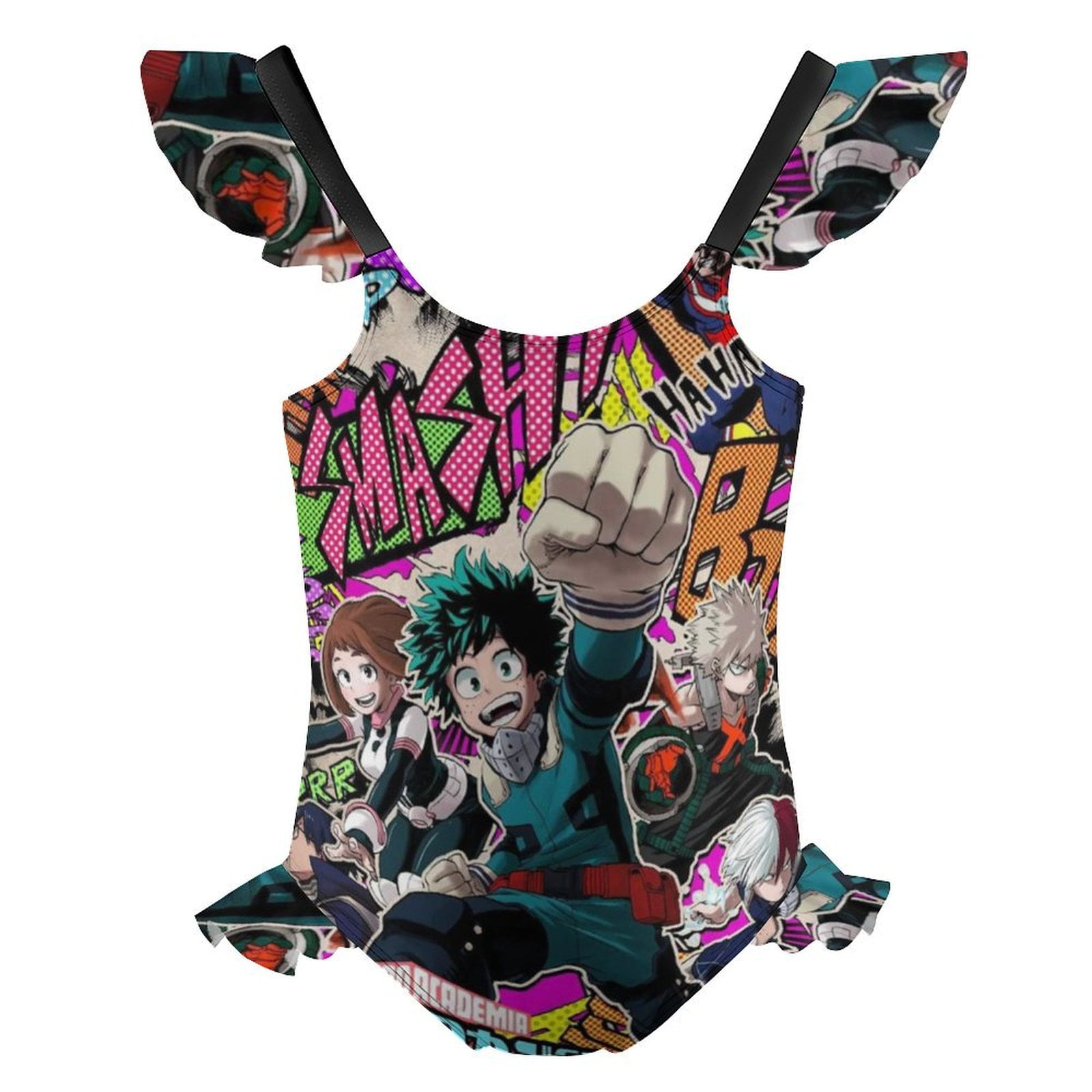 My Hero Academia Girls Swimsuit Ruffle One-piece Beachwear Kids Cute ...