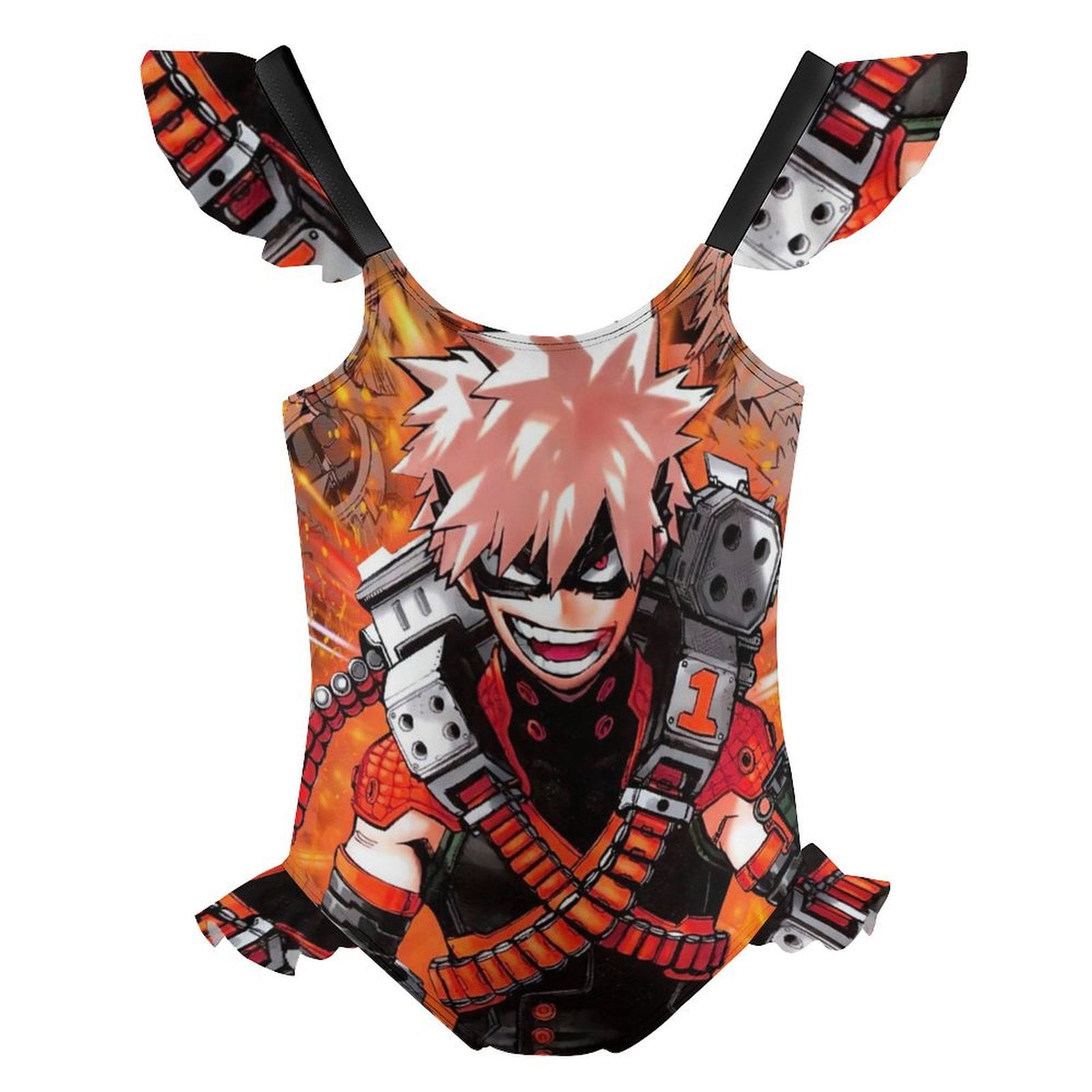 My Hero Academia Girls Swimsuit Ruffle One-piece Beachwear Kids Cute ...