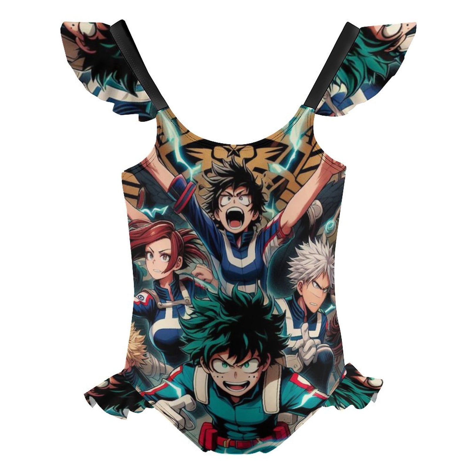 My Hero Academia Girls Swimsuit Ruffle One-piece Beachwear Kids Cute ...