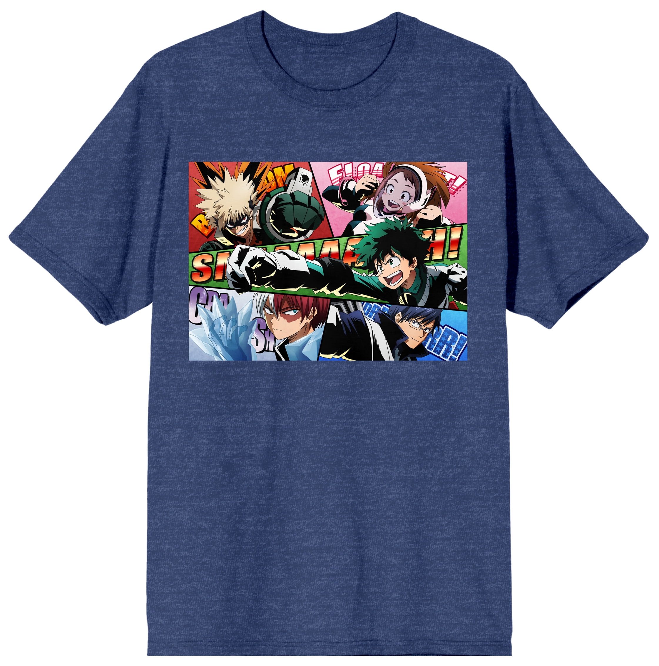 My Hero Academia Group Character Art Men's Navy Heather T-shirt-Large ...