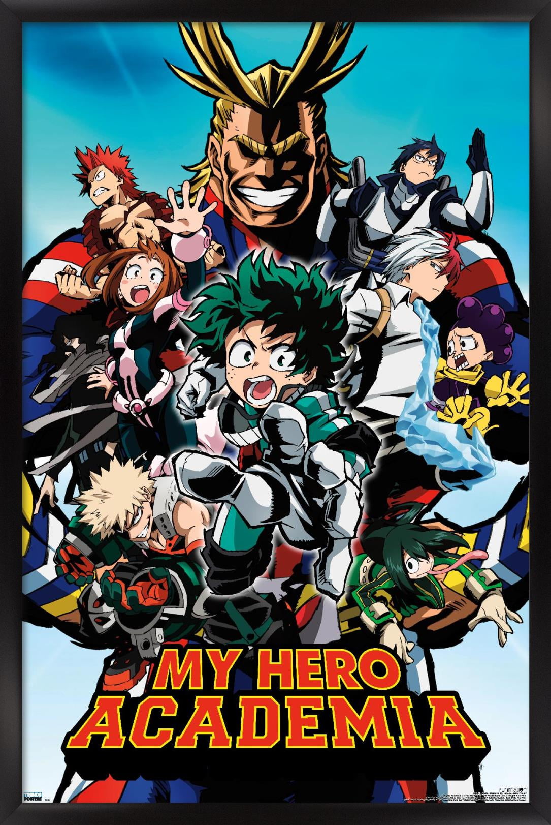 My Hero Academia - Group Collage Wall Poster, 14.725" x 22.375", Framed ...