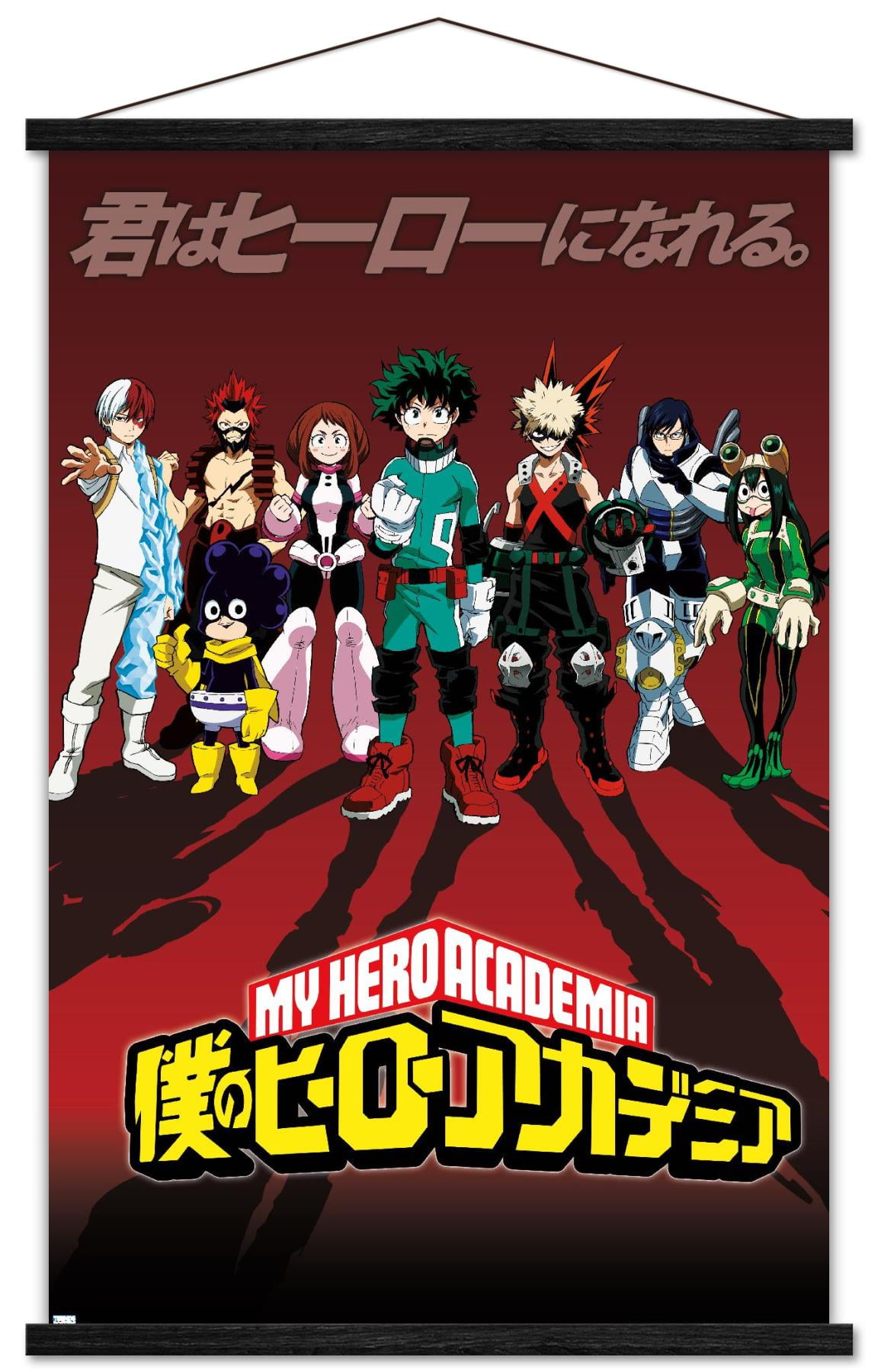 My Hero Academia - Group Pose Wall Poster with Wooden Magnetic Frame ...