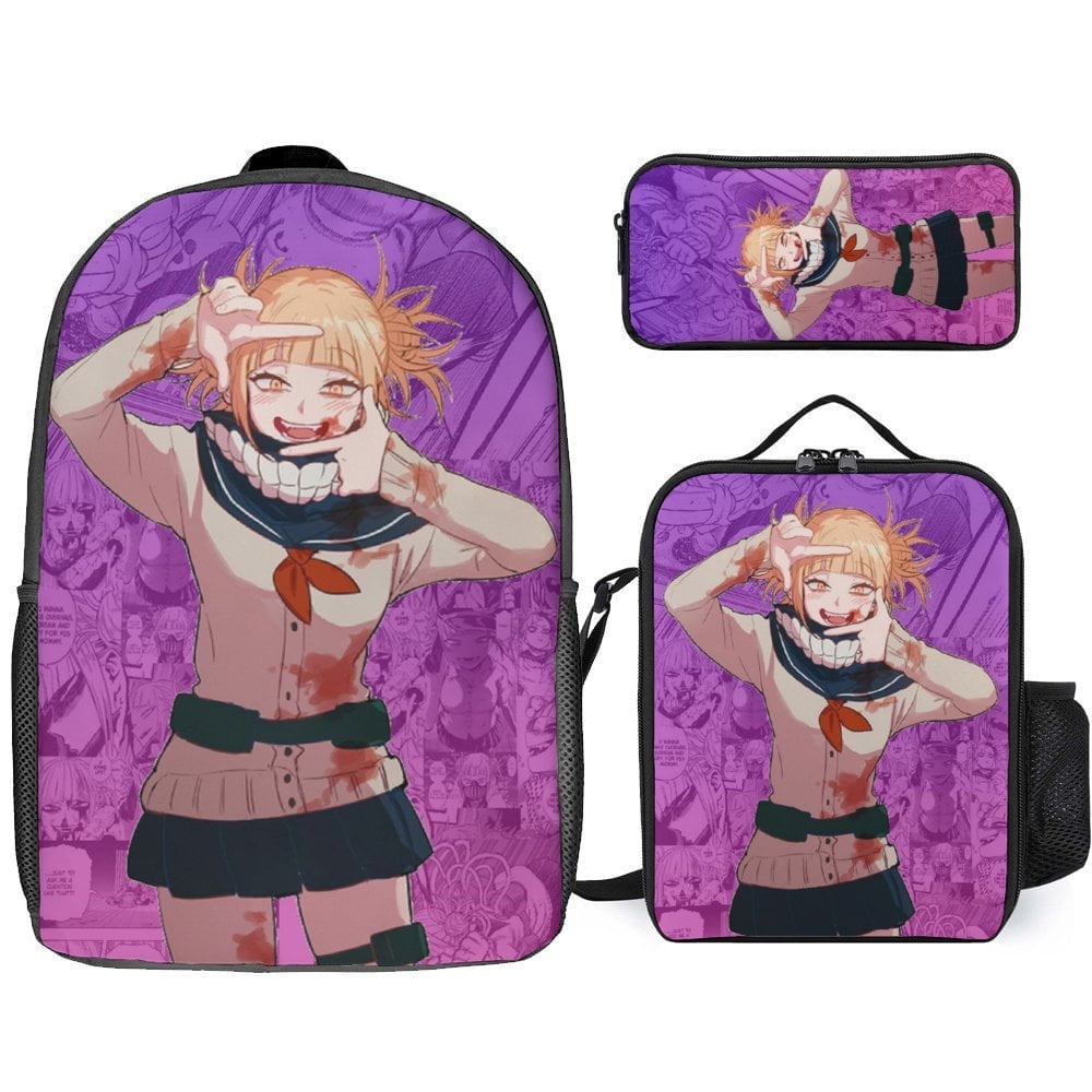 My Hero Academia Himiko Toga Backpack 3 Piece Set Travel Daypack ...