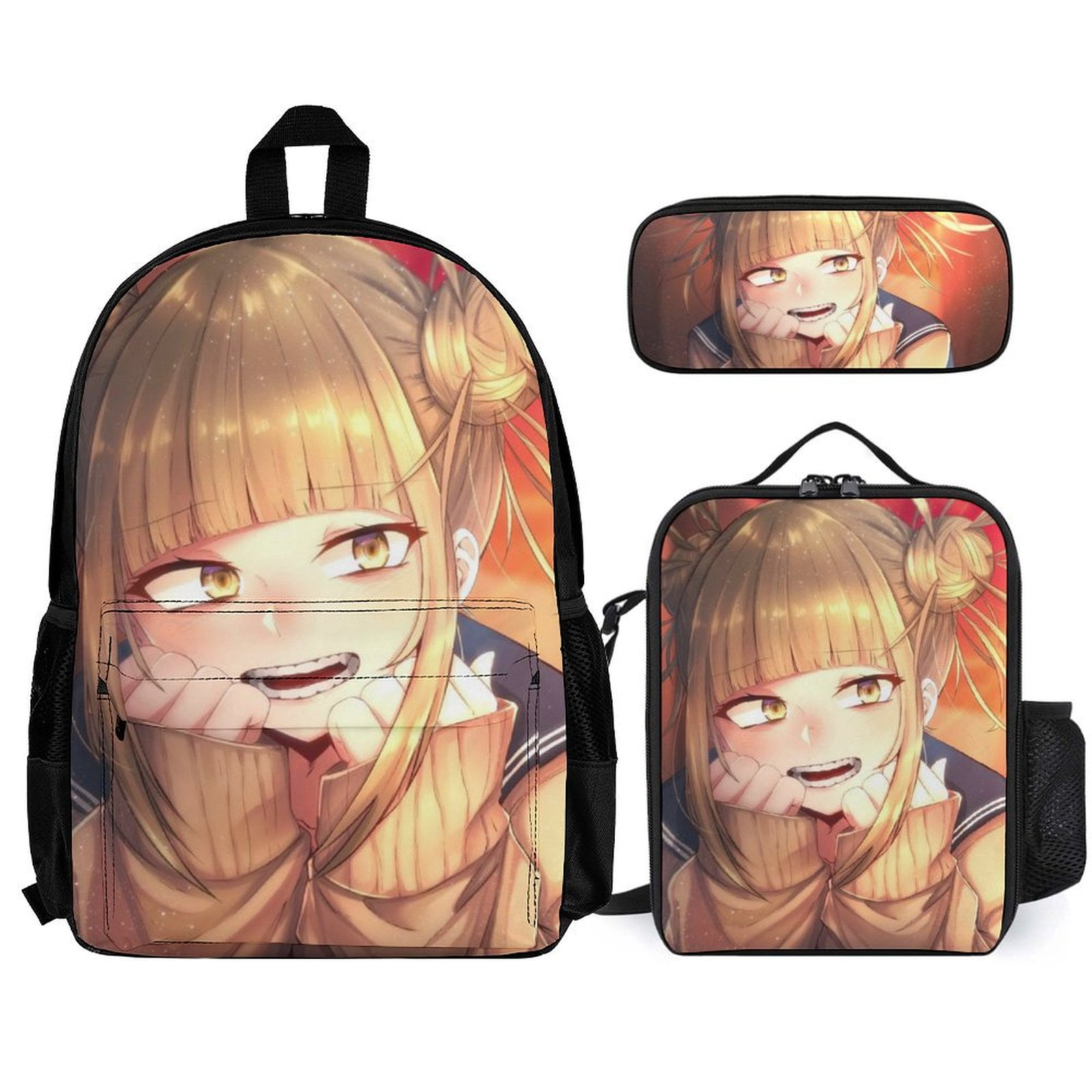 My Hero Academia Himiko Toga Backpack 3 Pieces Set With Lunch Bag And ...
