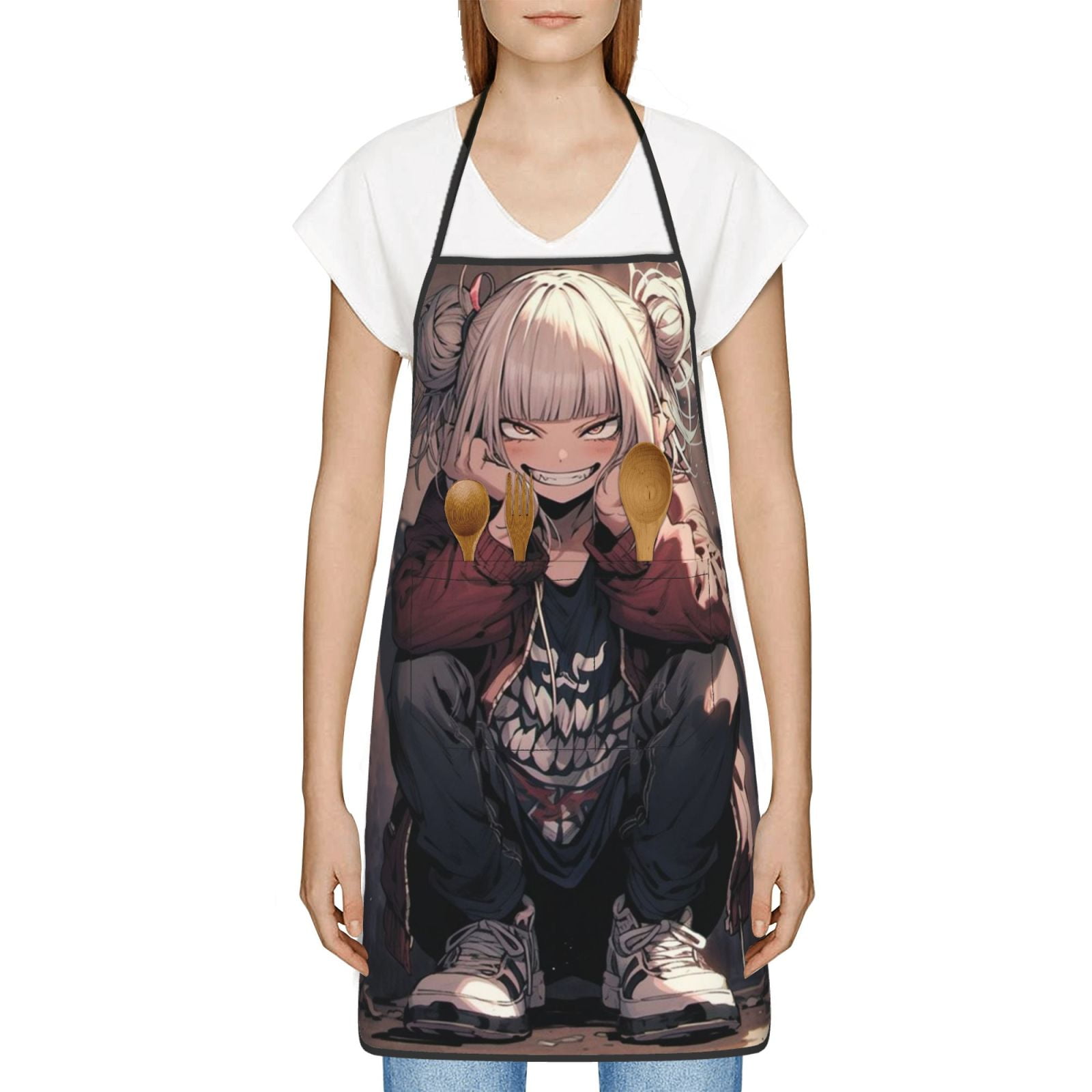 My Hero Academia Himiko Toga Bib Apron With Pockets, Cooking Kitchen ...