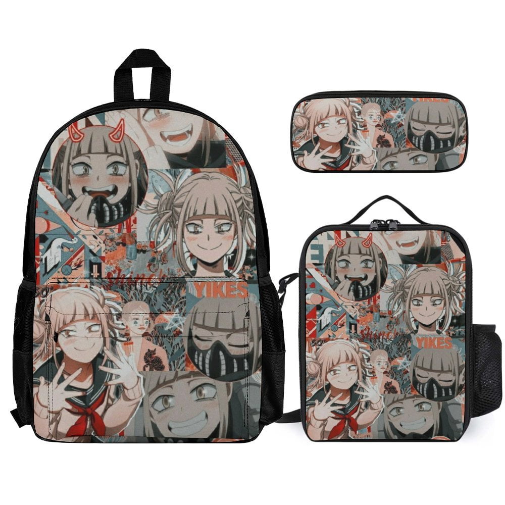 My Hero Academia Himiko Toga Cute Backpack With Lunch Bag Pencil Case ...