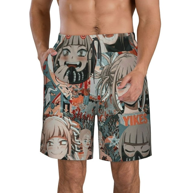 My Hero Academia Himiko Toga Cute Men's Beach Shorts Swim Trunks Casual ...