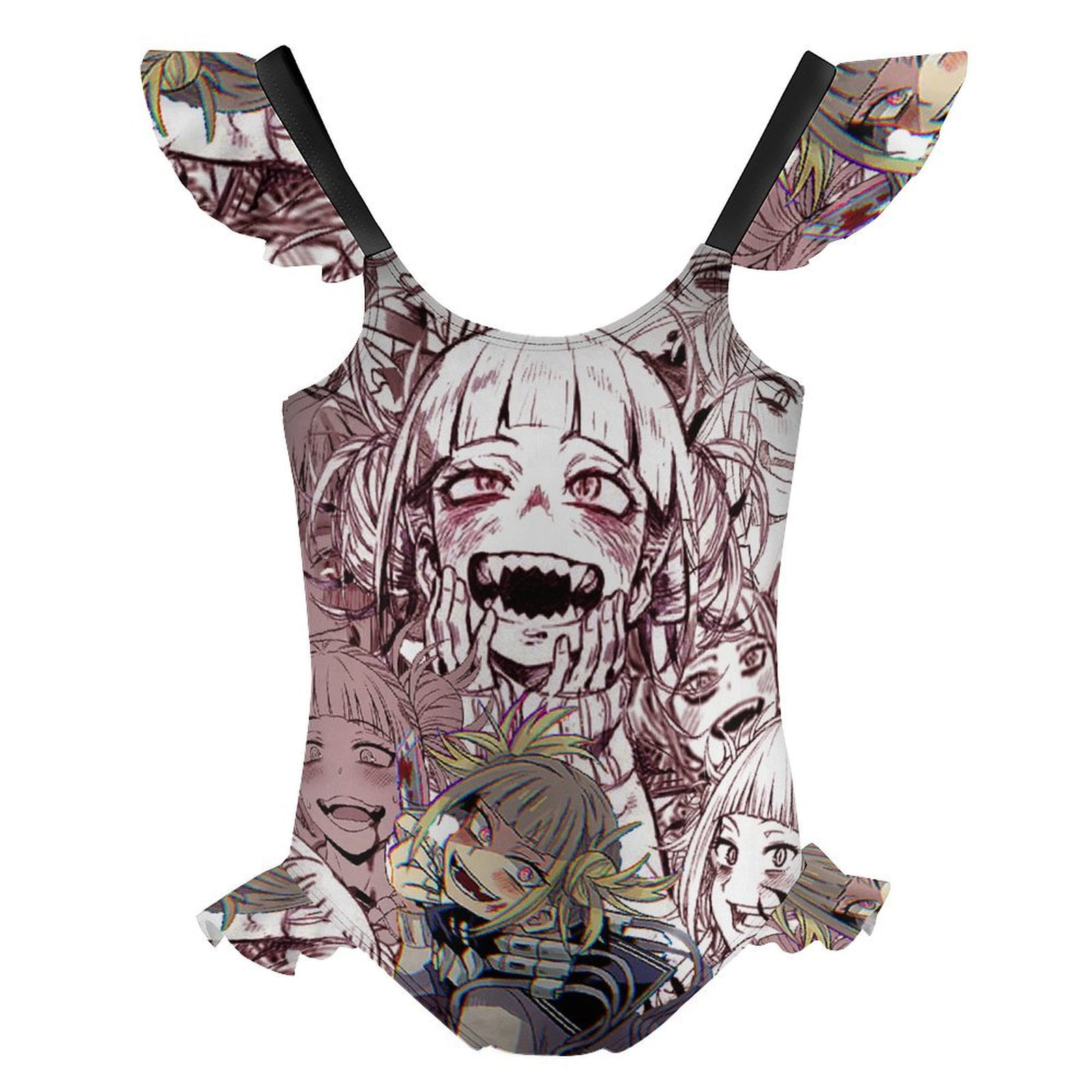 My Hero Academia Himiko Toga Girls Swimsuit Ruffle One-piece Beachwear ...