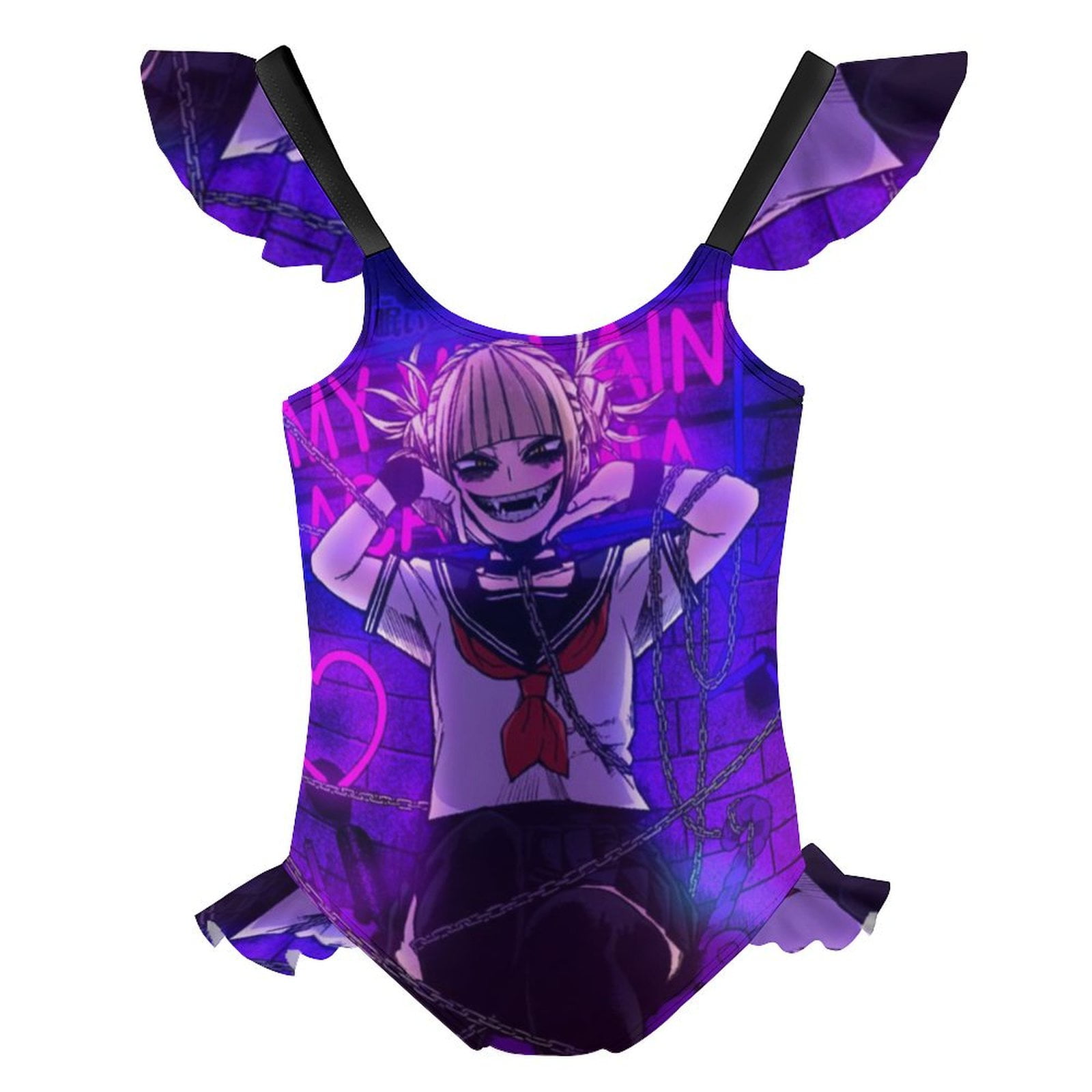 My Hero Academia Himiko Toga Girls Swimsuit Ruffle One-piece Beachwear ...