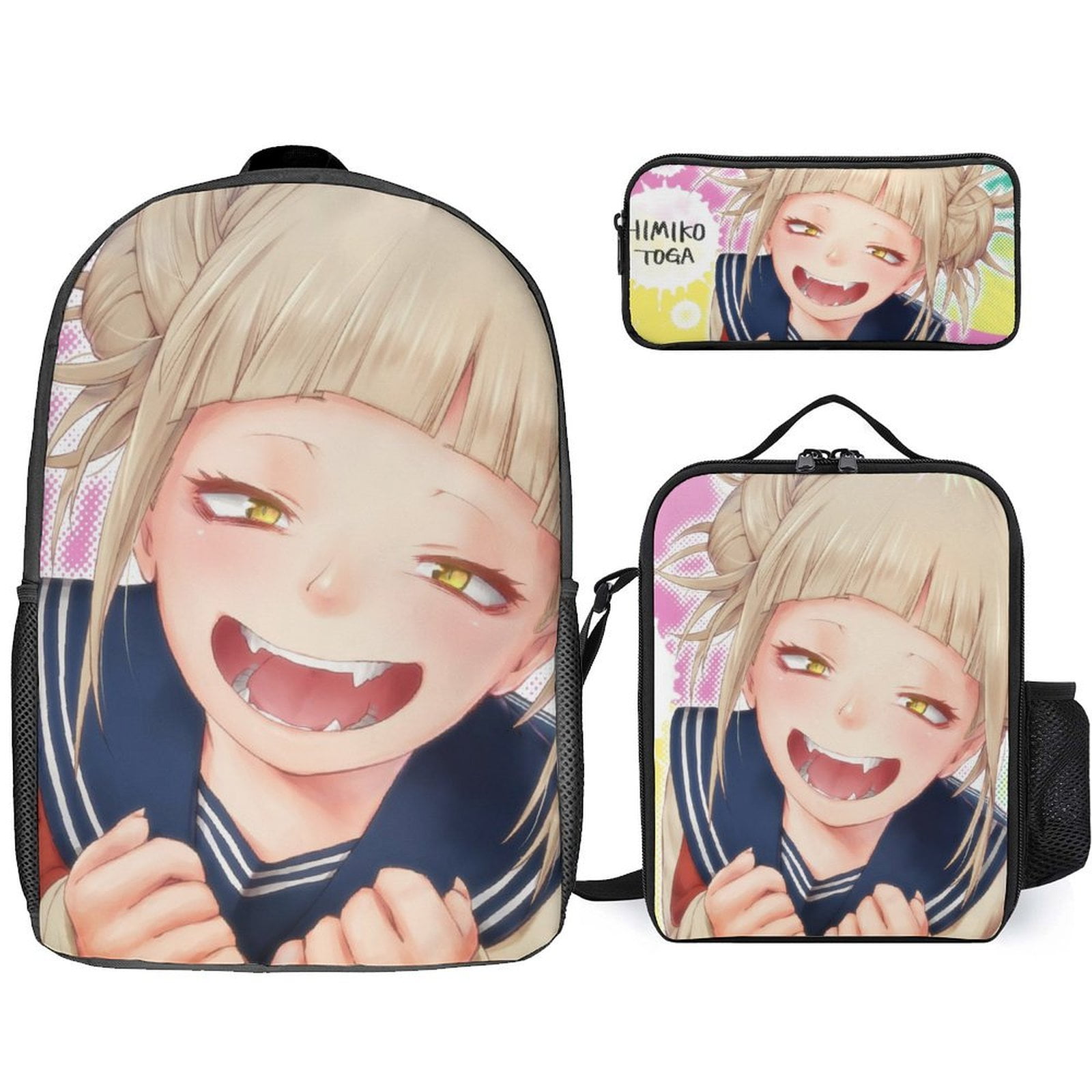 My Hero Academia Himiko Toga Kawaii Backpack With Lunch Bag Pencil Case ...