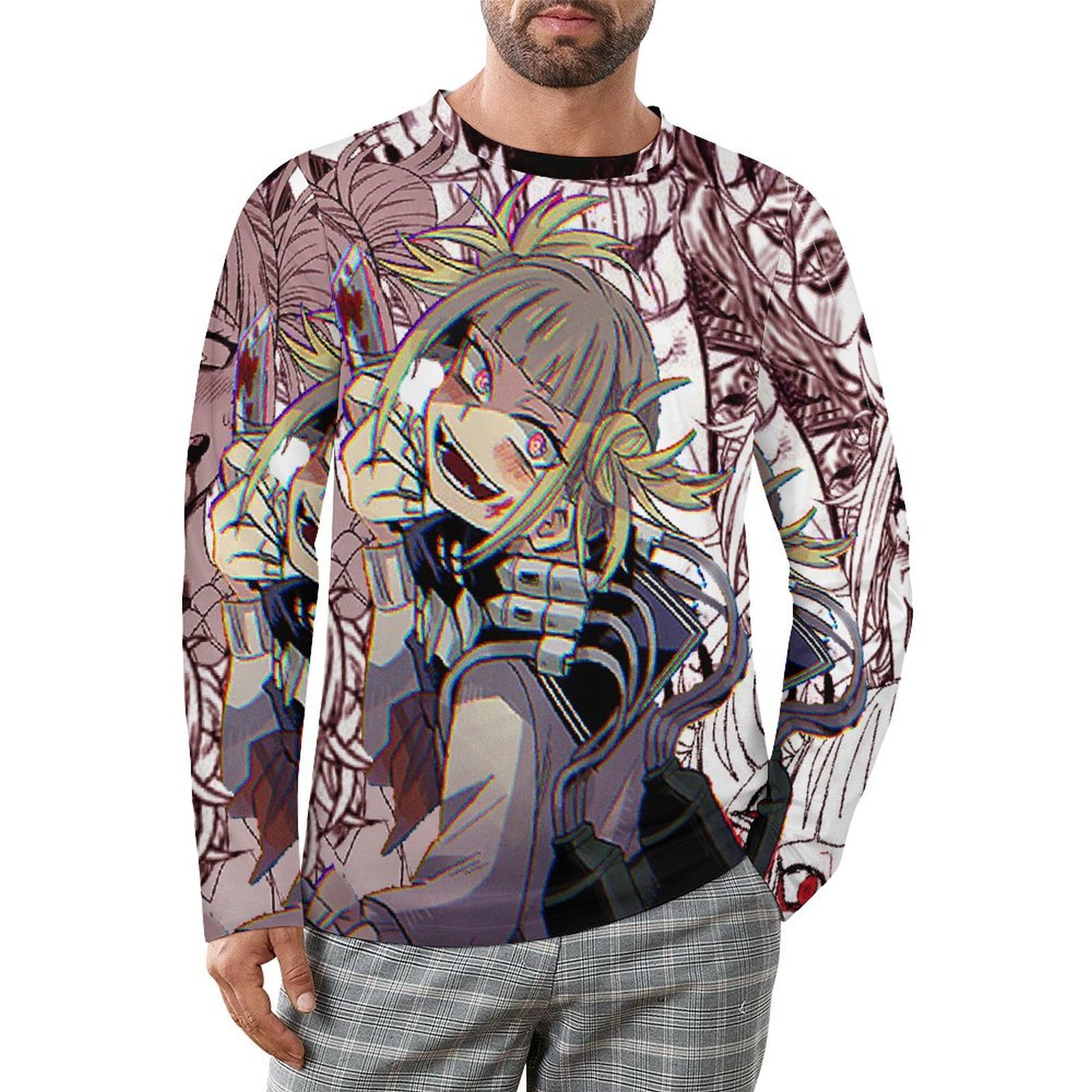 My Hero Academia Himiko Toga Men's Long Sleeve T-Shirt Loose Trendy Tee ...