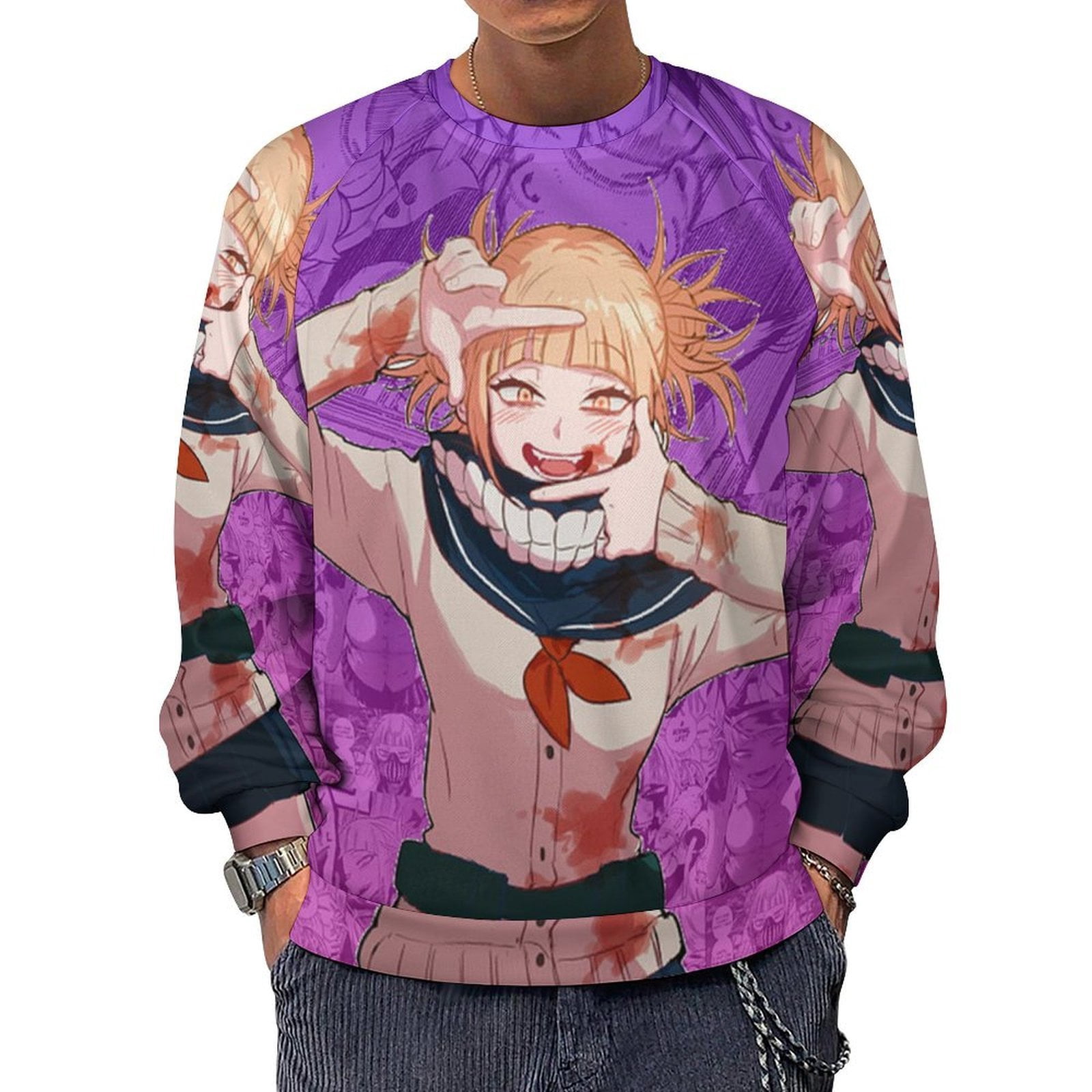My Hero Academia Himiko Toga Mens Crew Neck Sweatshirt 3D Printing Fall ...
