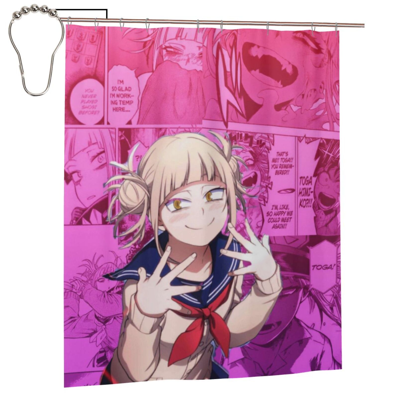 My Hero Academia Himiko Toga Shower Curtain Bathroom Decor Polyester ...
