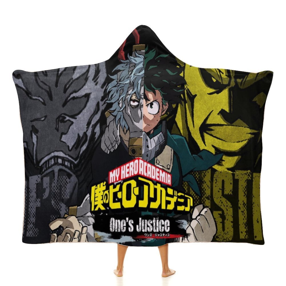 My Hero Academia Hooded Blanket Poncho Wearable Hooded Blanket Cozy