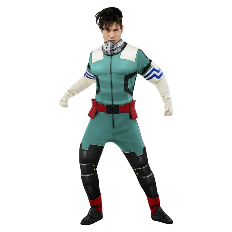 RUBIES II My Hero Academia Izuku Midoriya Costume for Adults with Padded Jumpsuit One Size Fits All