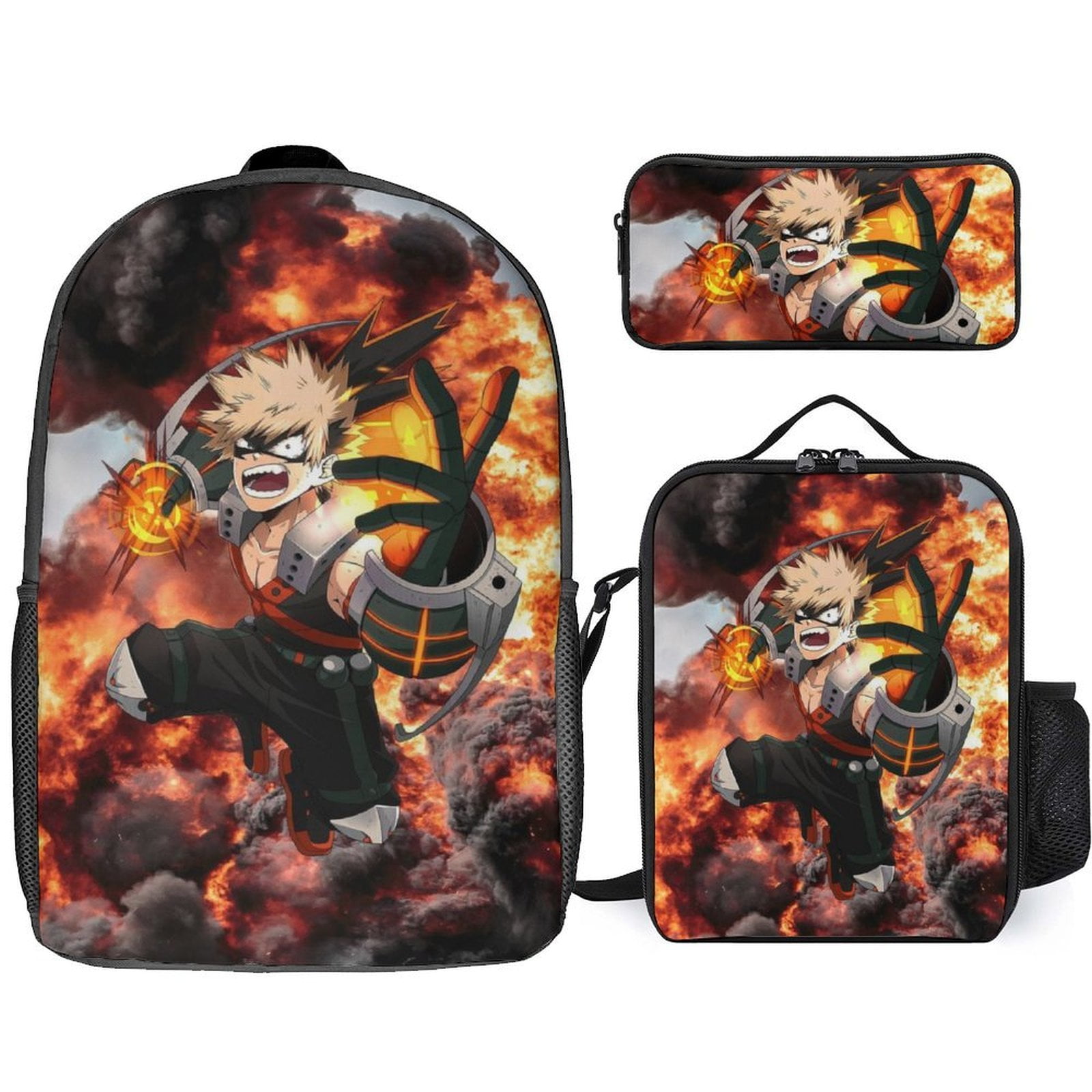 My Hero Academia Katsuki Bakugo 3 Piece Backpack Set with Lunch Bag ...