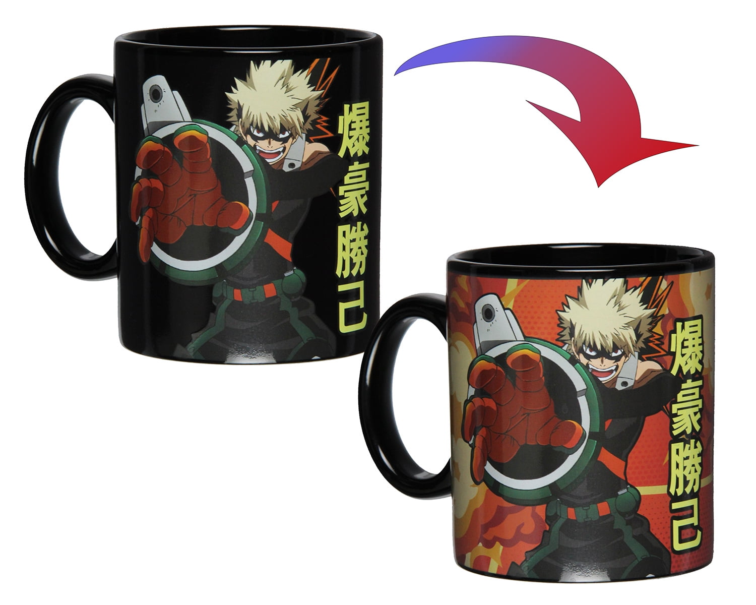 My Hero Academia Katsuki Bakugo Heat Reactive Color Changing 16 Oz. Tea ...