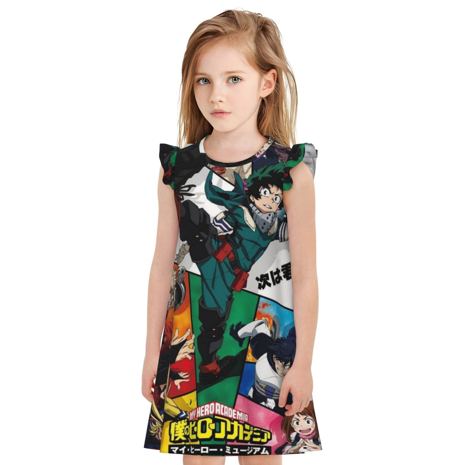 My Hero Academia Little Girls Nightgown Short Flutter Sleeve Pajamas ...