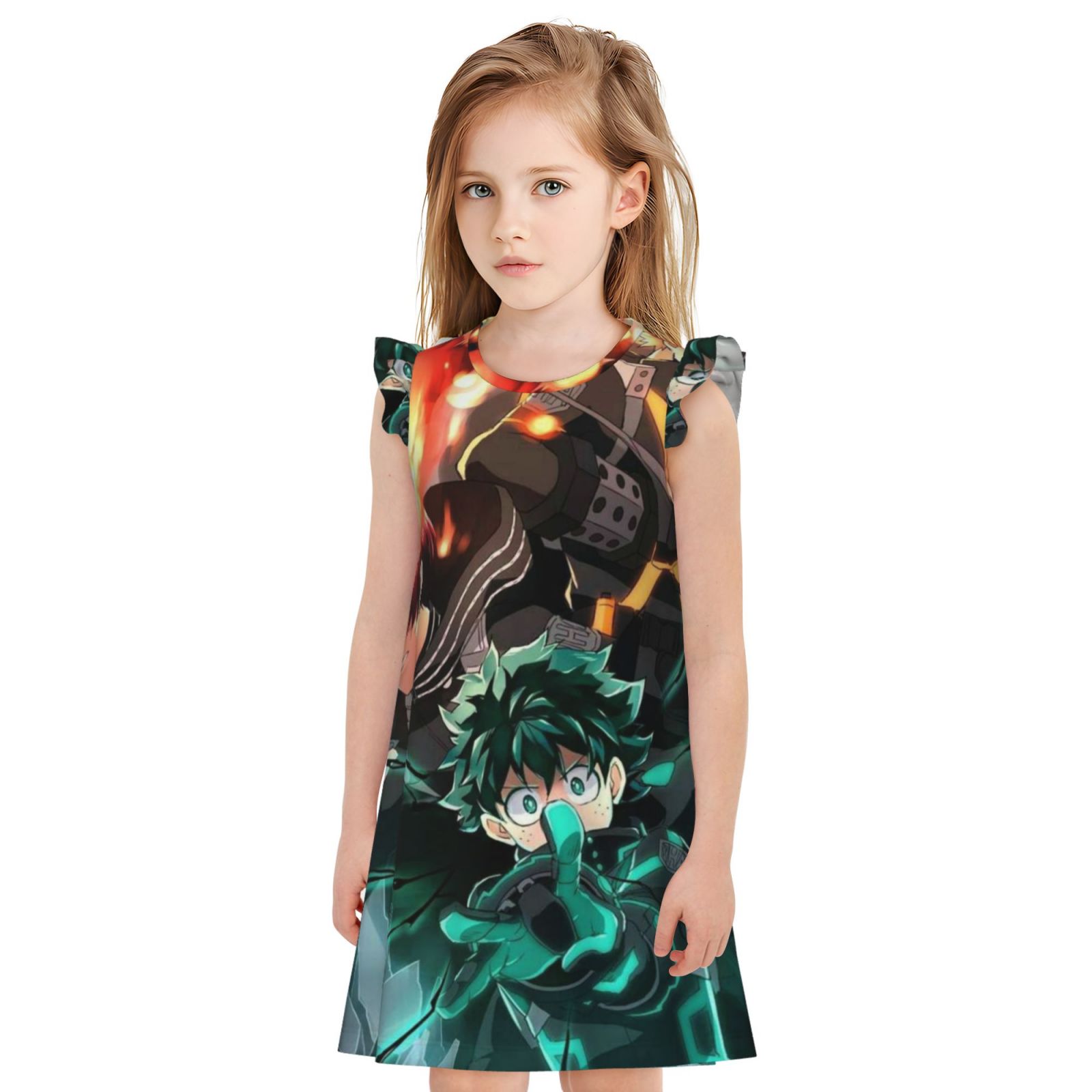 My Hero Academia Little Girls Nightgown Short Flutter Sleeve Pajamas ...